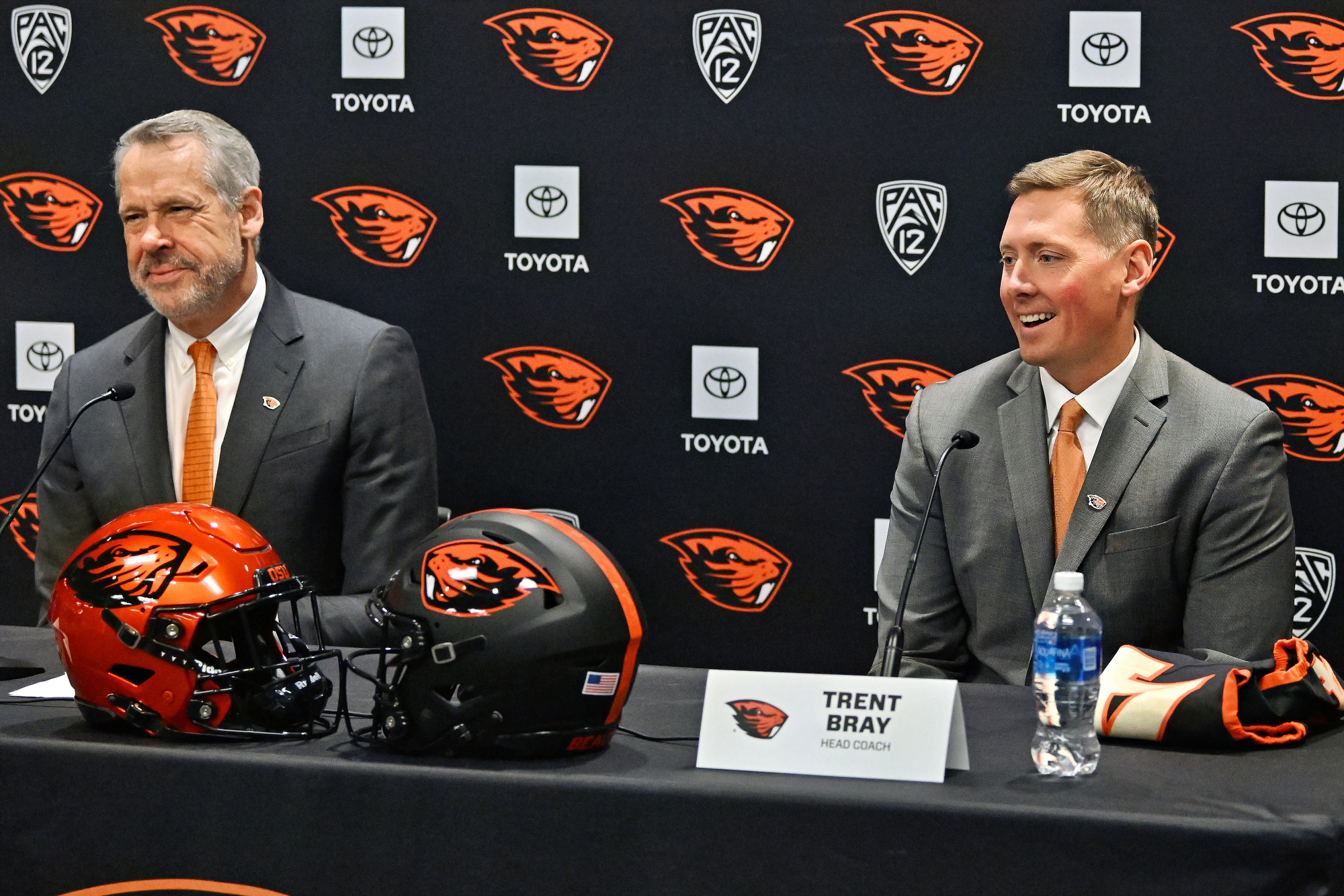 Trent Bray introduced as Oregon State football coach, Nov. 29, 2023 ...