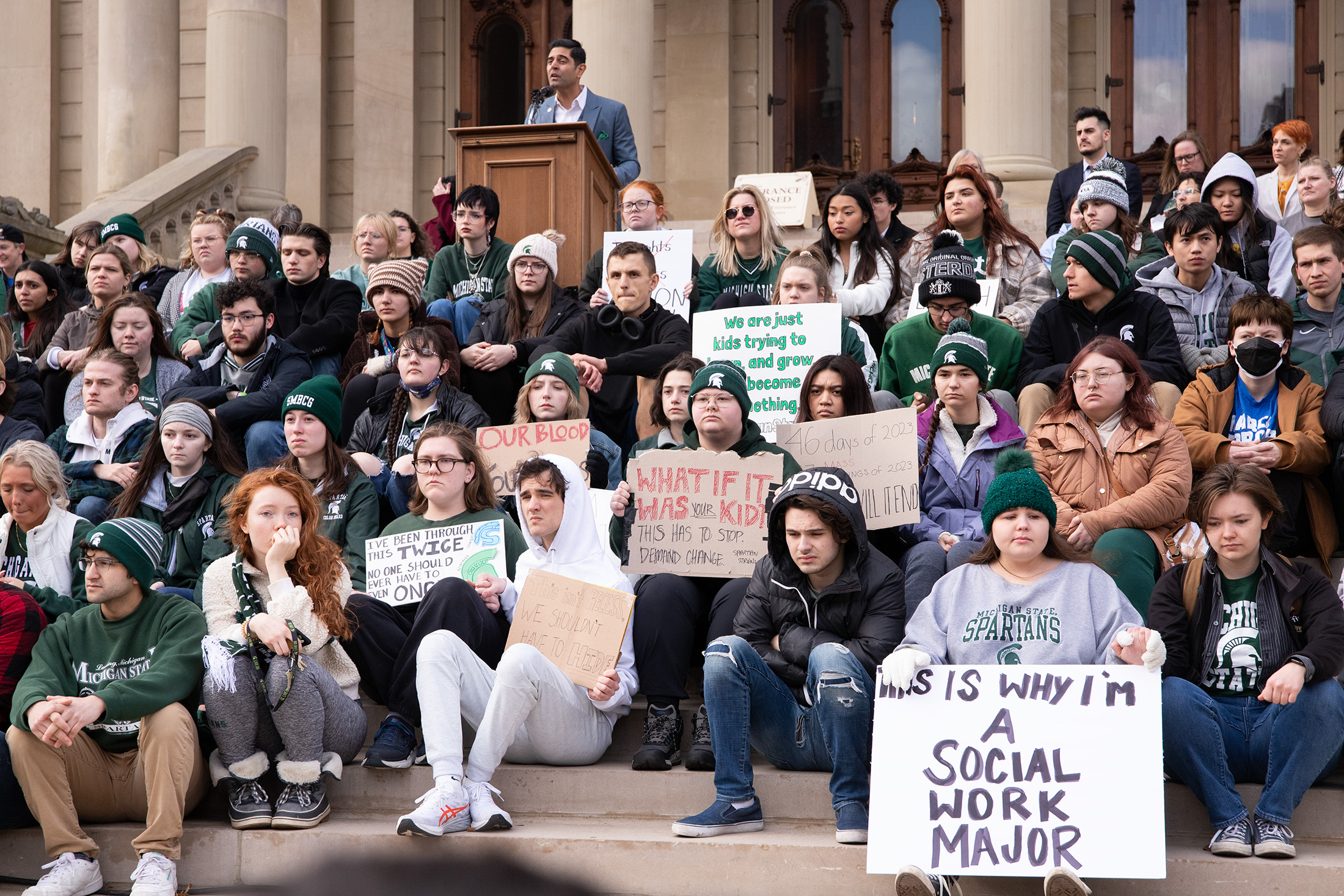 Michigan State students protest gun violence at state capitol - mlive.com