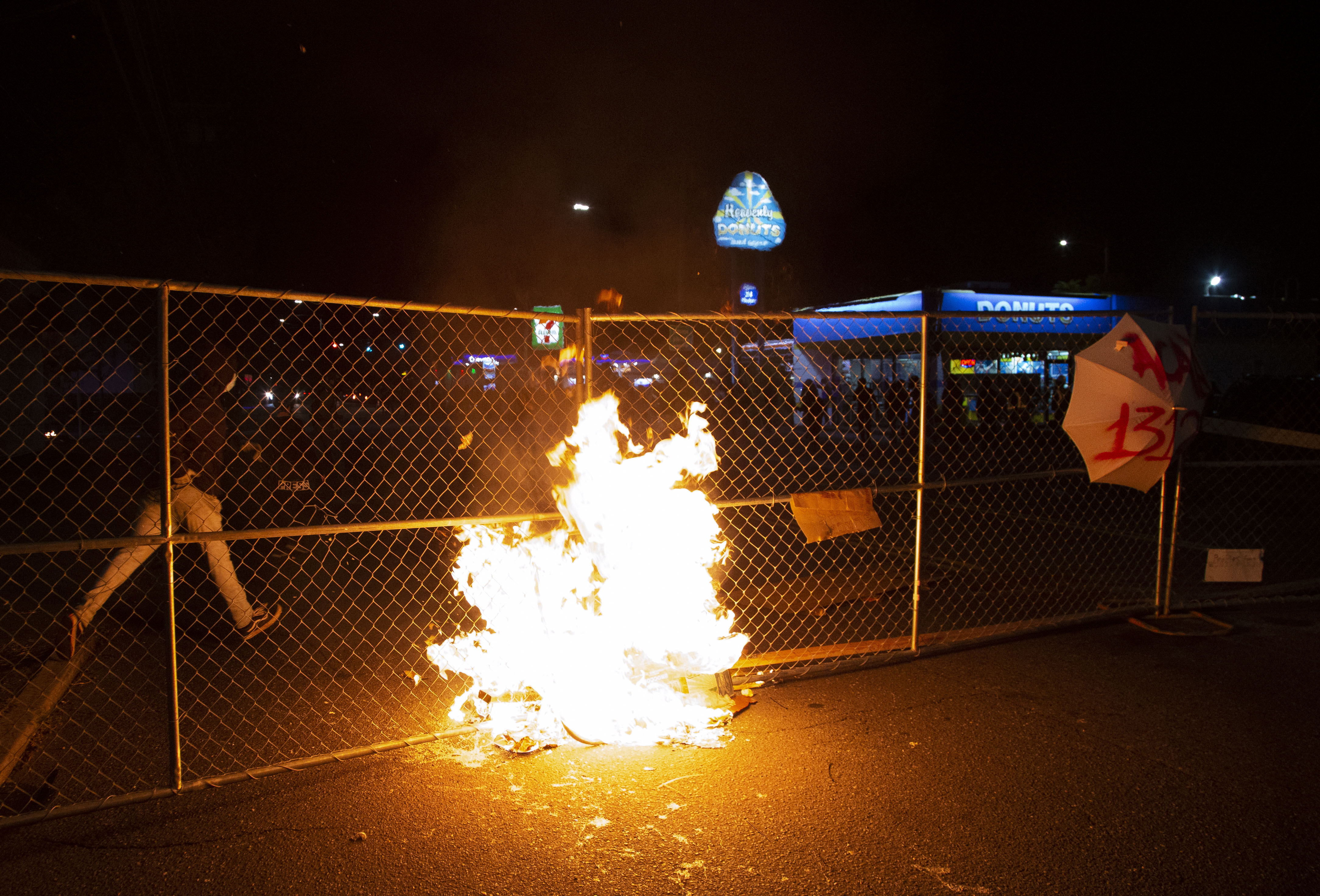 Riot declared as fire set outside Portland police union headquarters ...