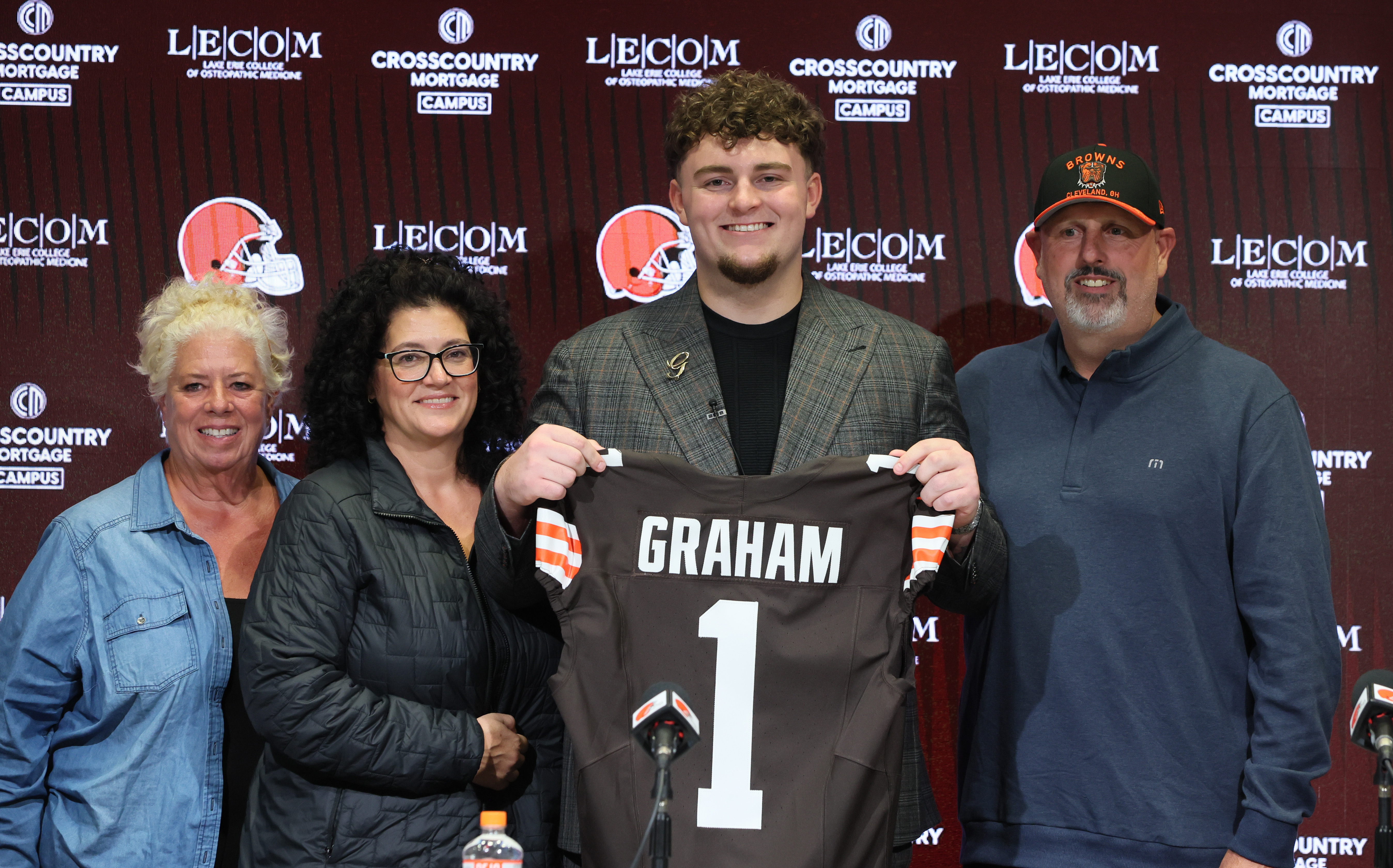 Cleveland Browns number one draft pick DT Mason Graham in Berea, April ...