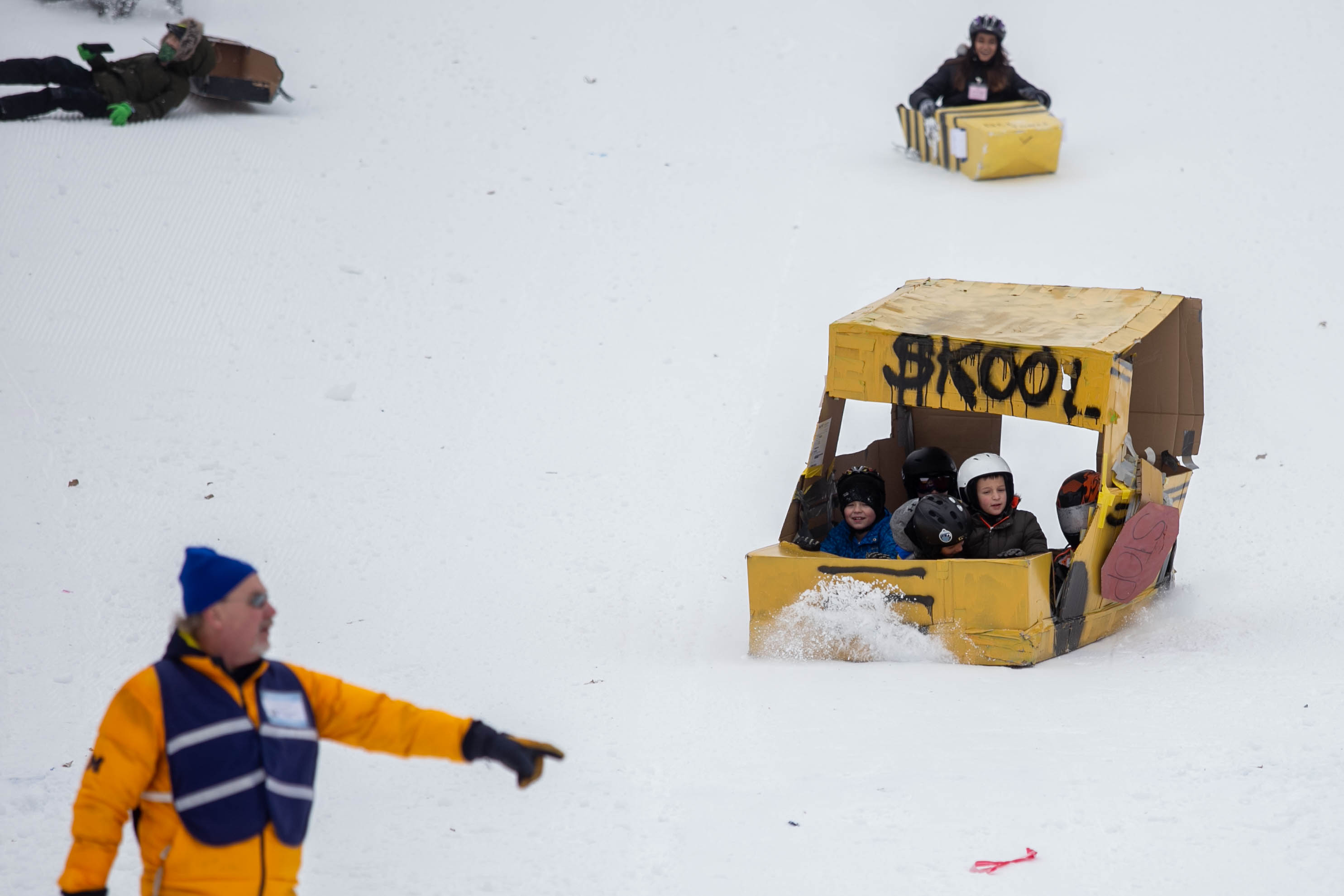Photos: Cardboard sled teams battle for first place at Winterfest races ...