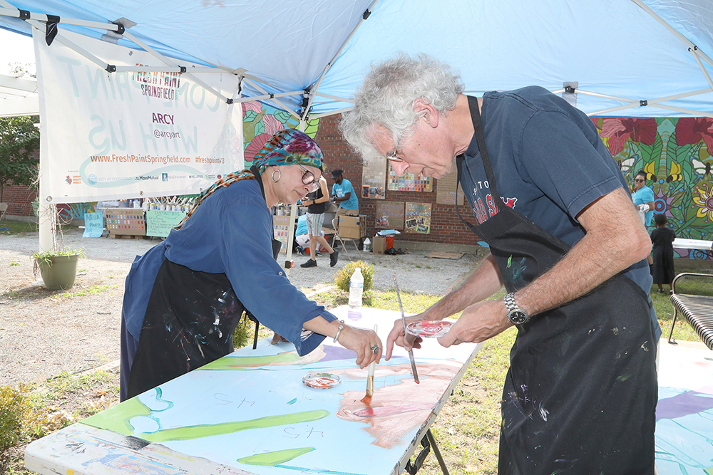The Mason Square Library Paint Party sponsored by the Community Mural ...