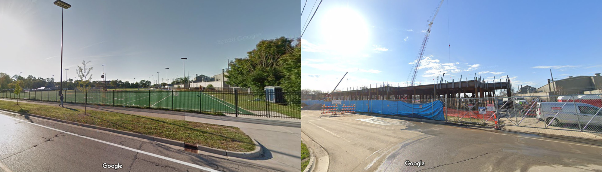 Before and after street views of University of Michigan construction ...