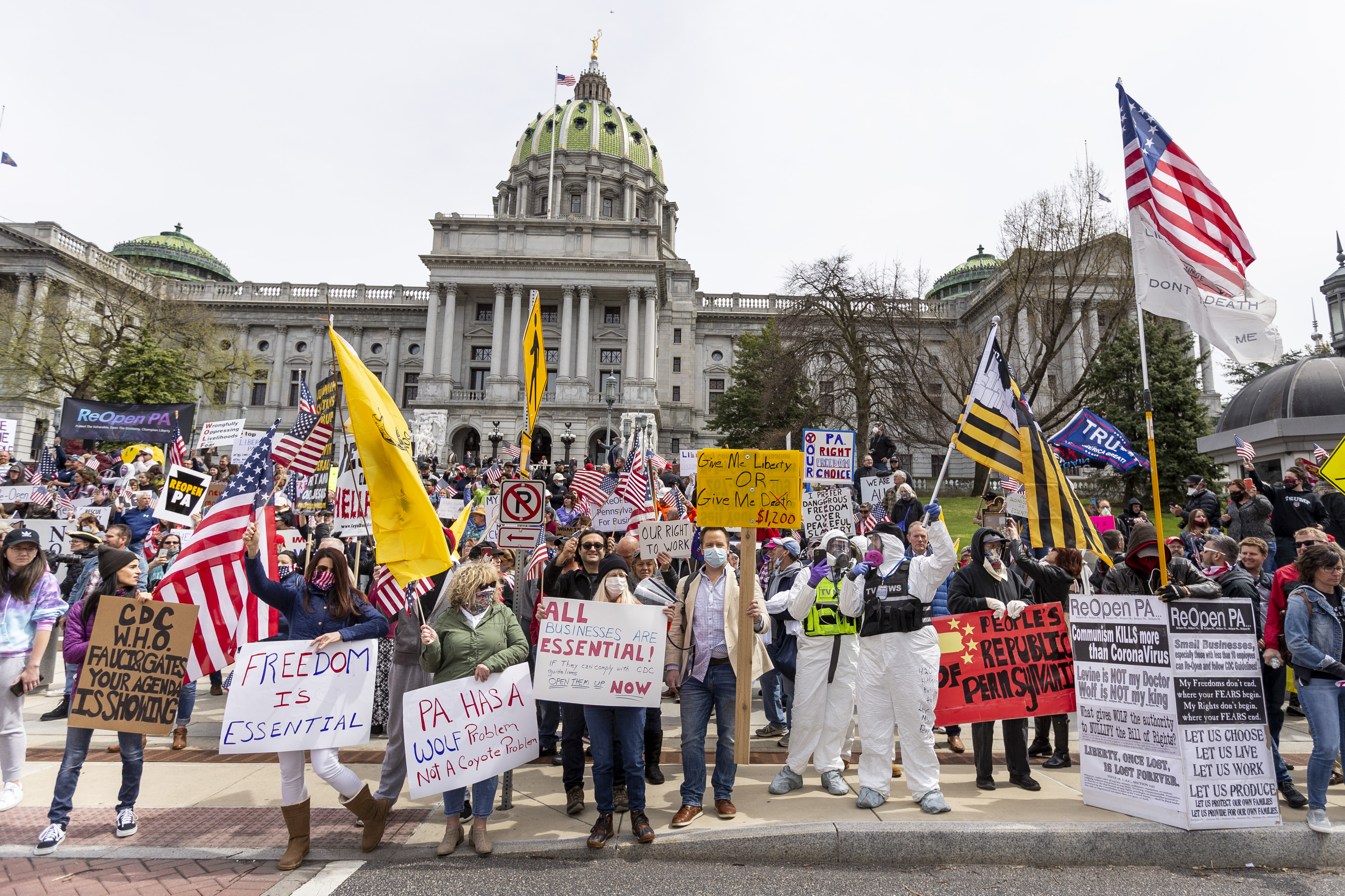Protest of Gov. Wolf's coronavirus shutdown at Capitol - pennlive.com