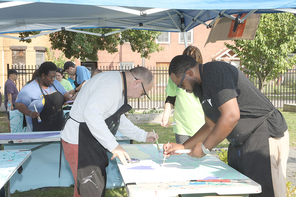 The Mason Square Library Paint Party sponsored by the Community Mural ...