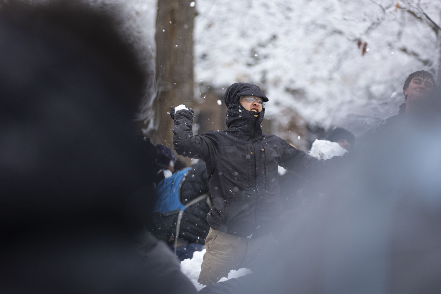 Scenes from a snowball fight at the University of Michigan Diag - mlive.com