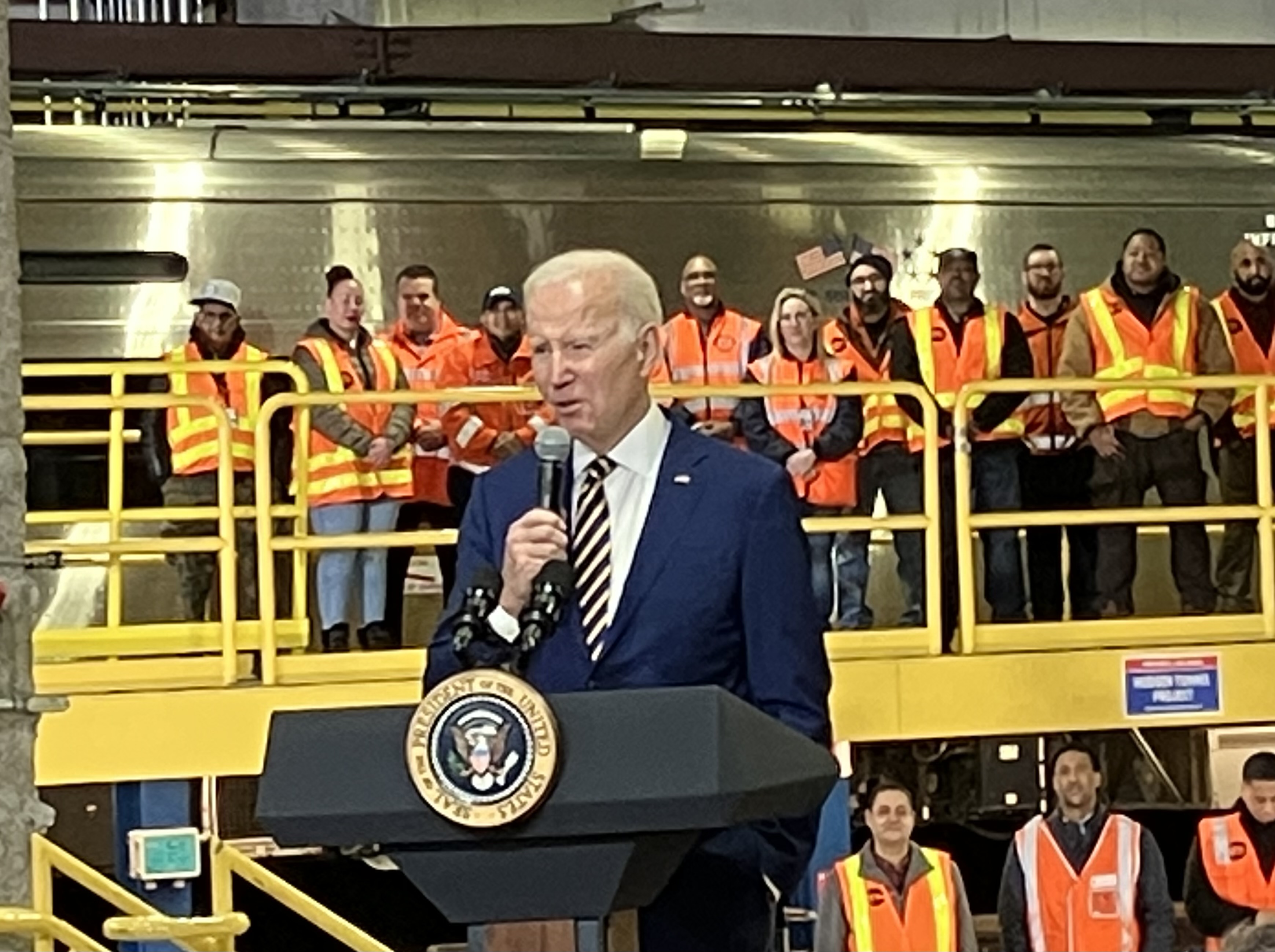 Biden comes to N.Y. train yard with $295M for 1st part of Gateway rail ...