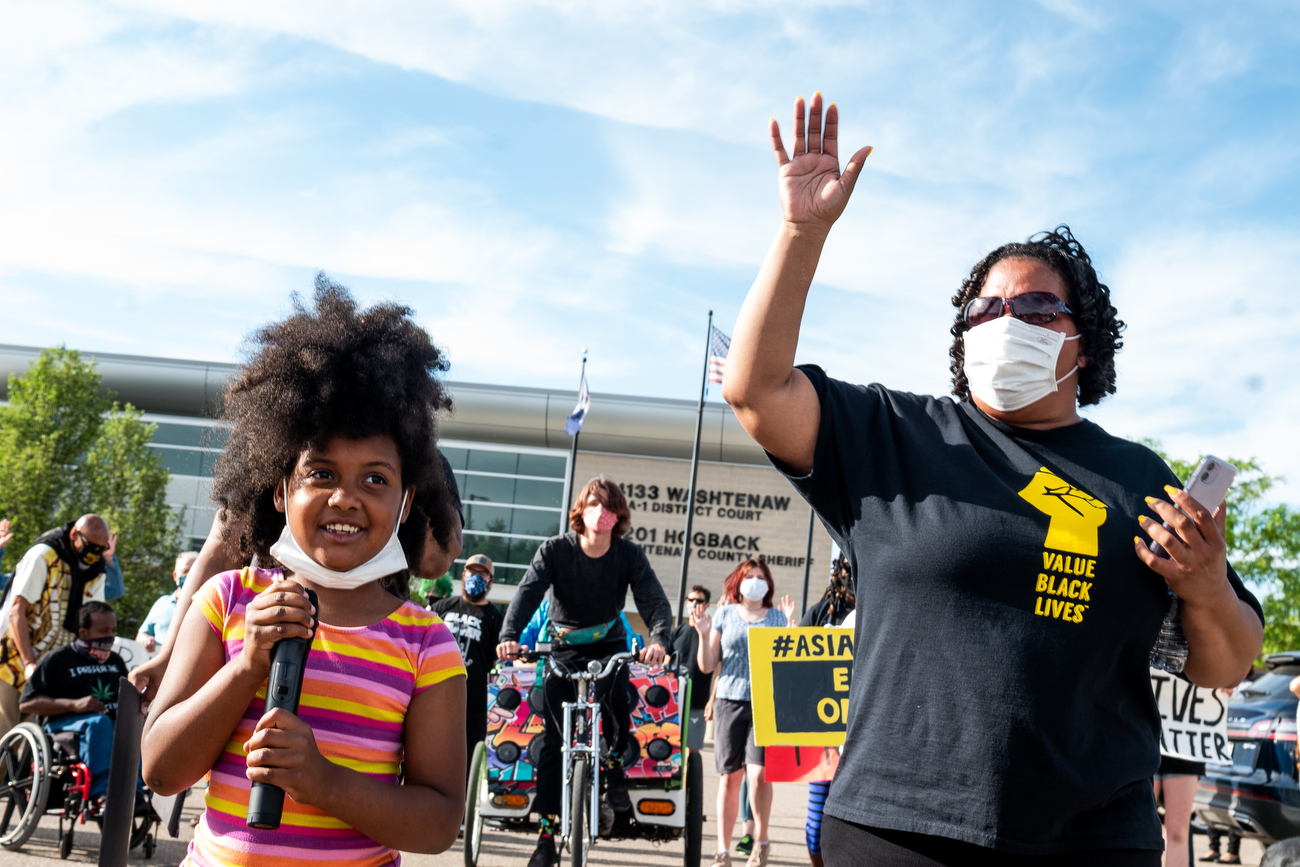 Protesters march down Washtenaw on anniversary of first Sha'Teina Grady ...