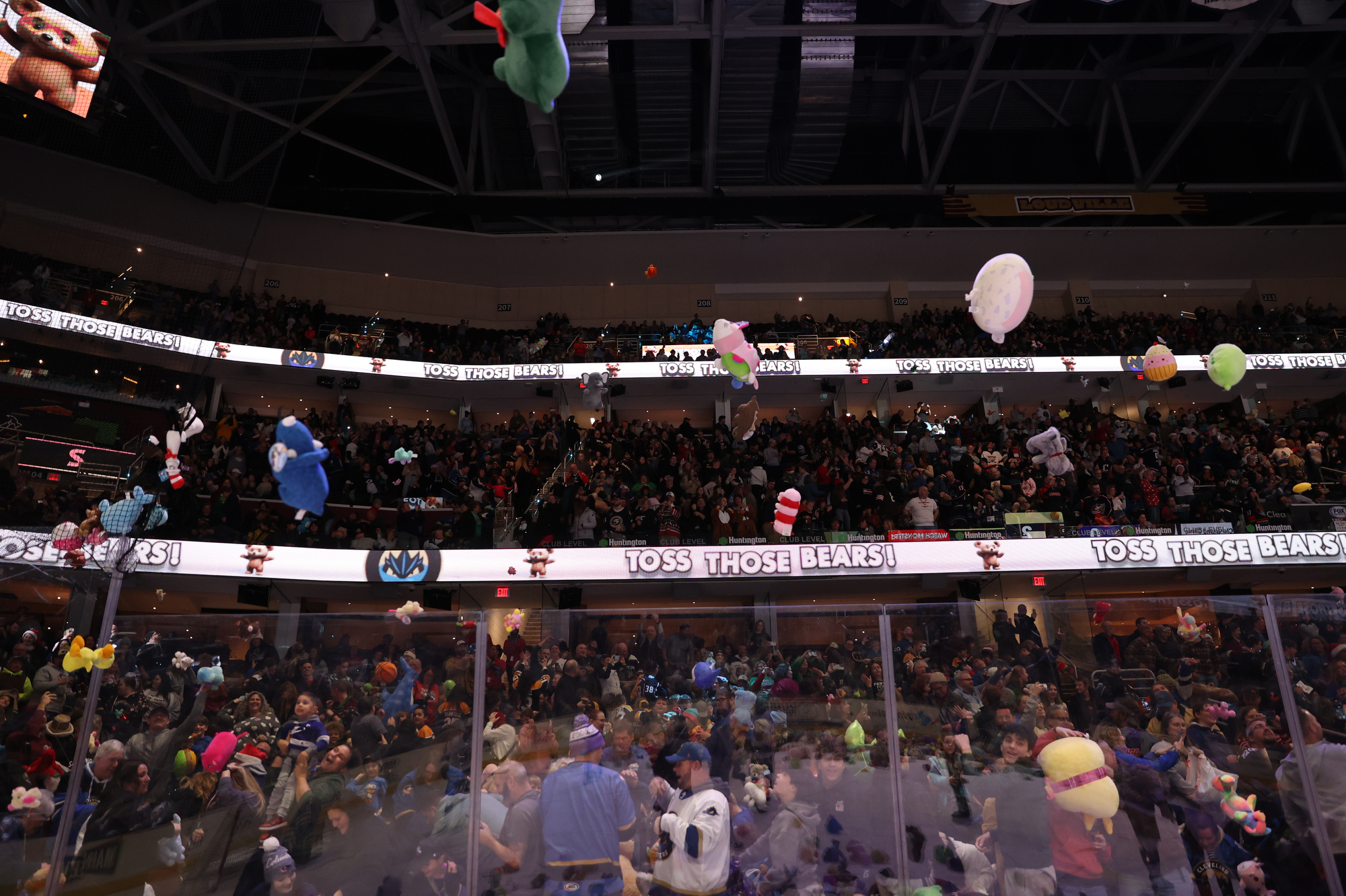 Teddy Bear Toss at Cleveland Monsters game - cleveland.com
