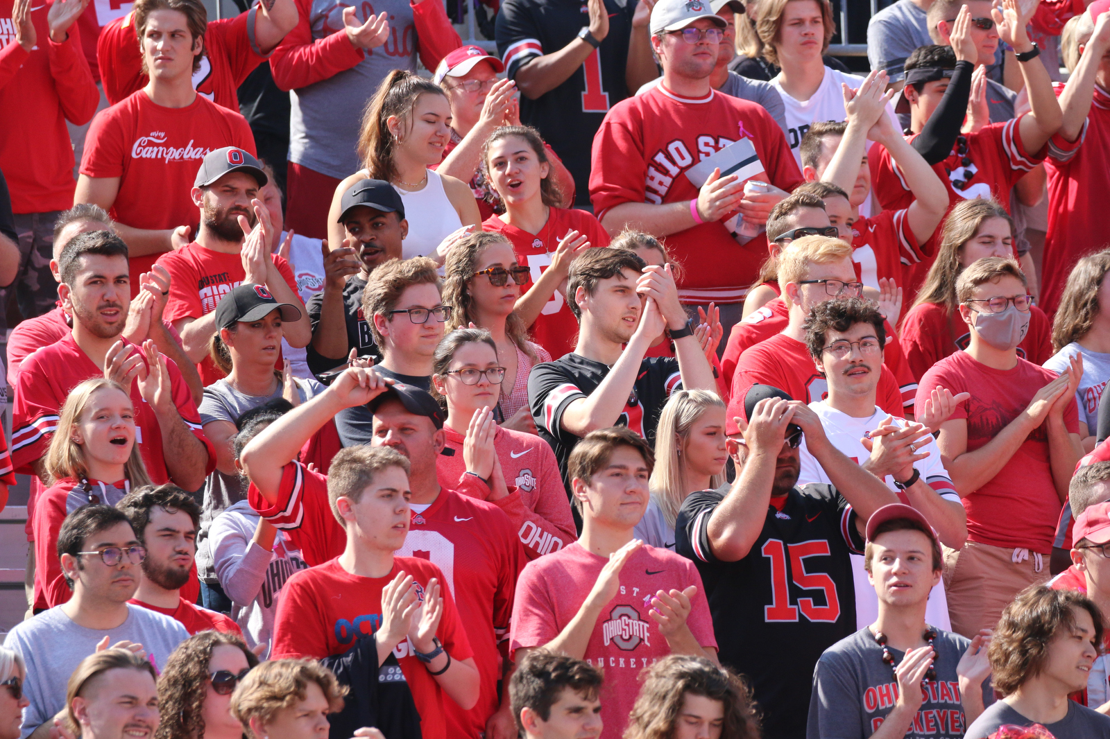 Fans at the OSU vs Maryland game in Columbus, October 8, 2021 ...