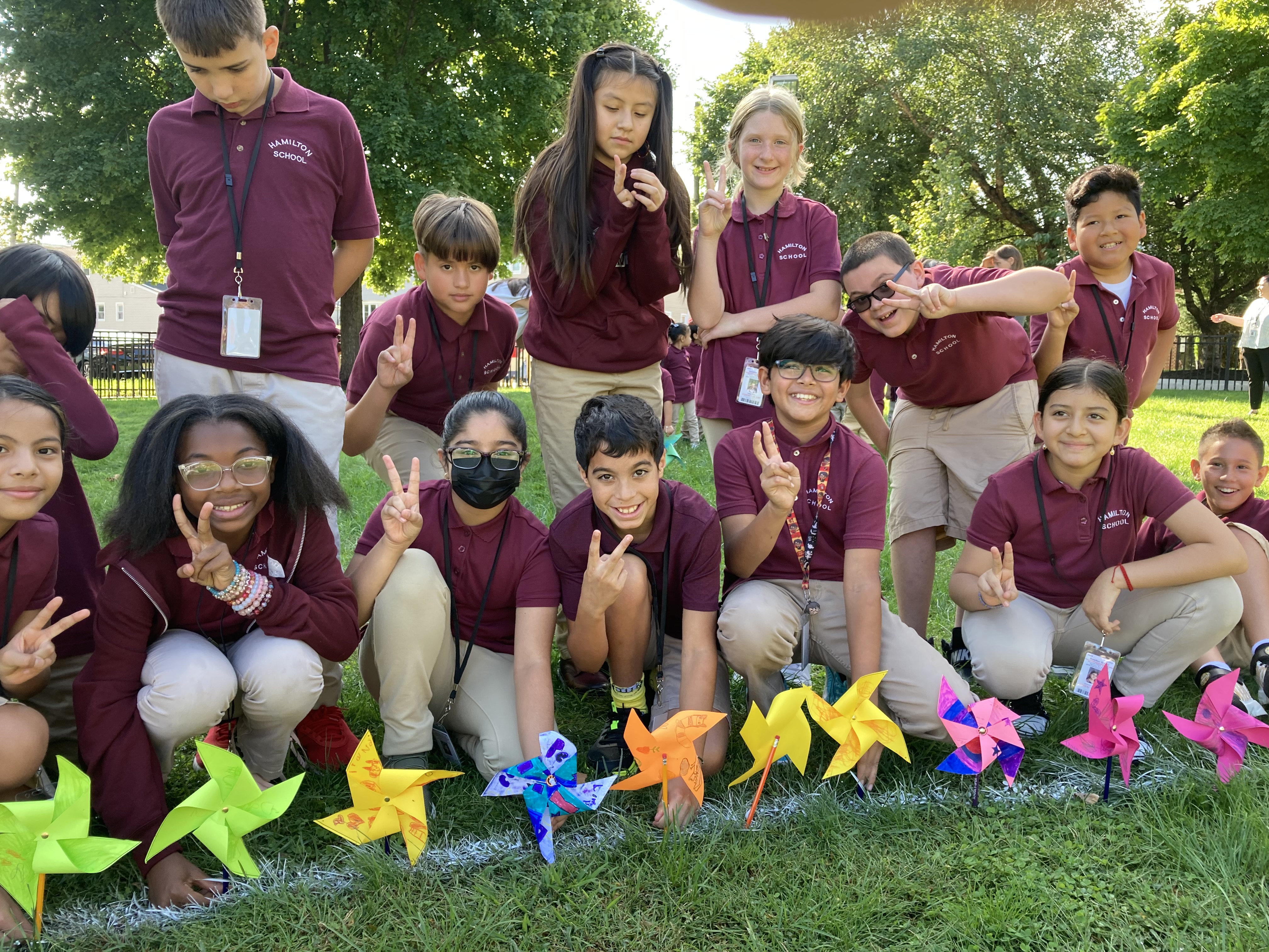 Harrison students plant Pinwheels for Peace, Sept. 20, 2022 - nj.com