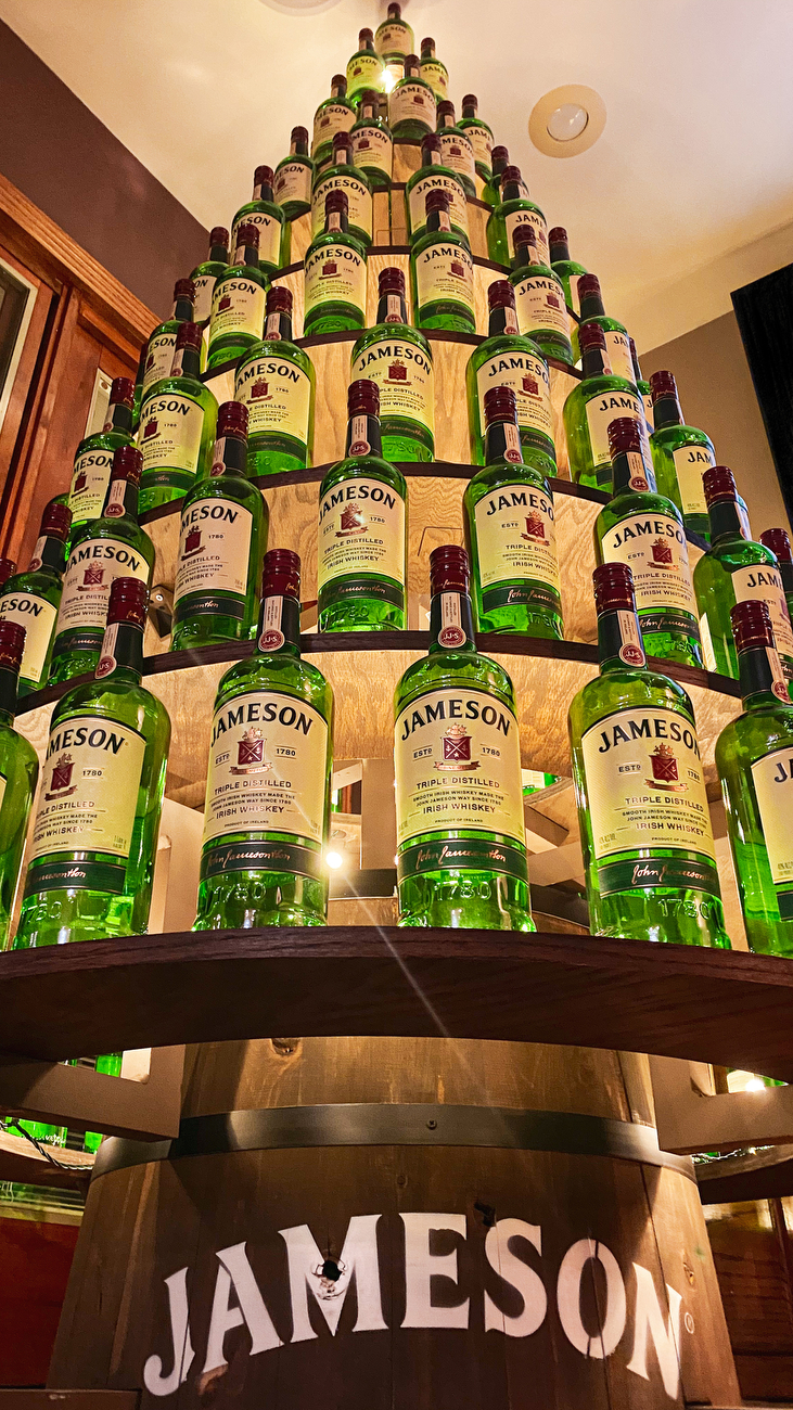 Michigan daughter surprises father with 130-bottle Jameson Whiskey tree ...