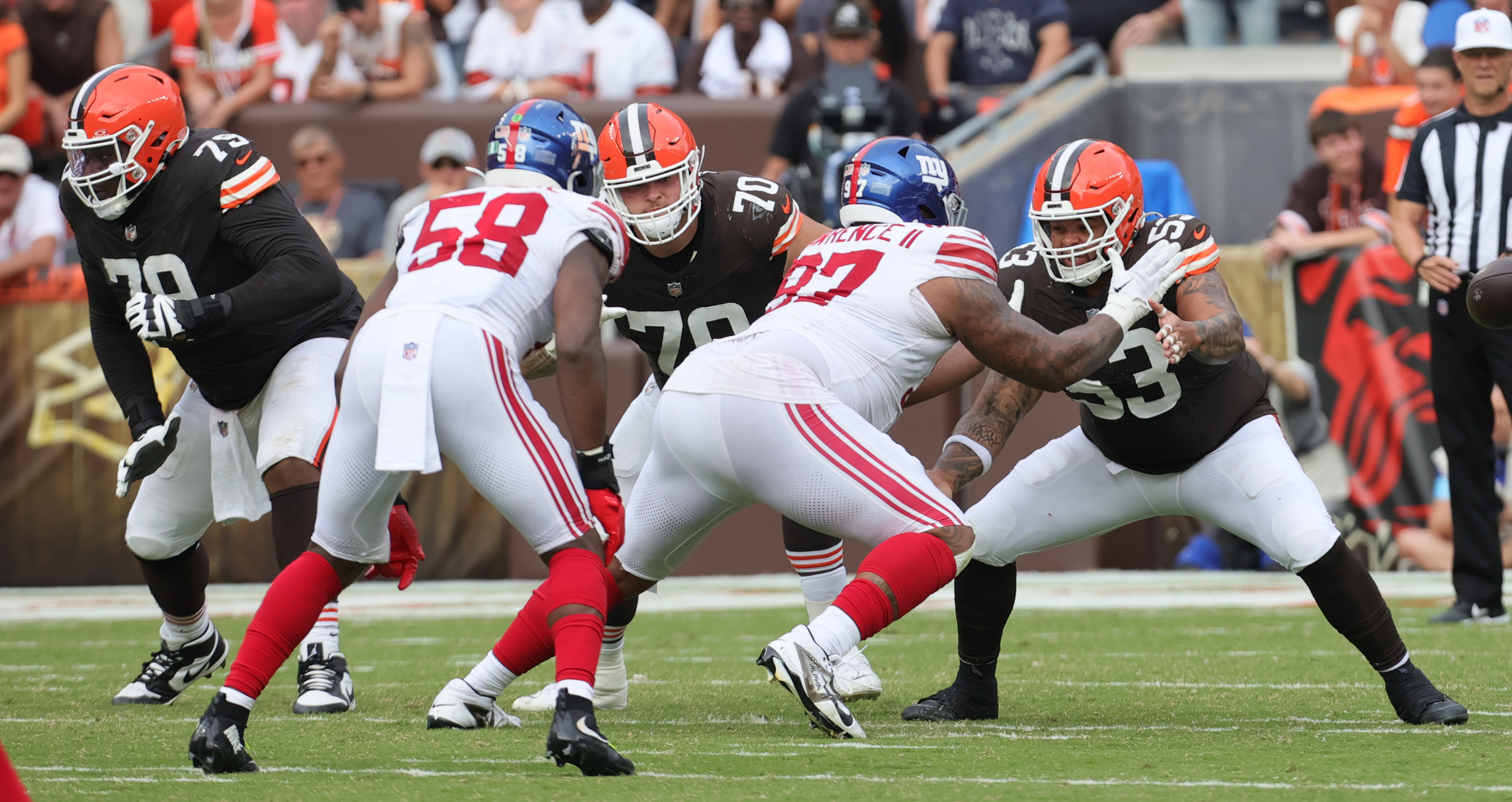 Cleveland Browns depleted offensive line vs. New York Giants, September ...