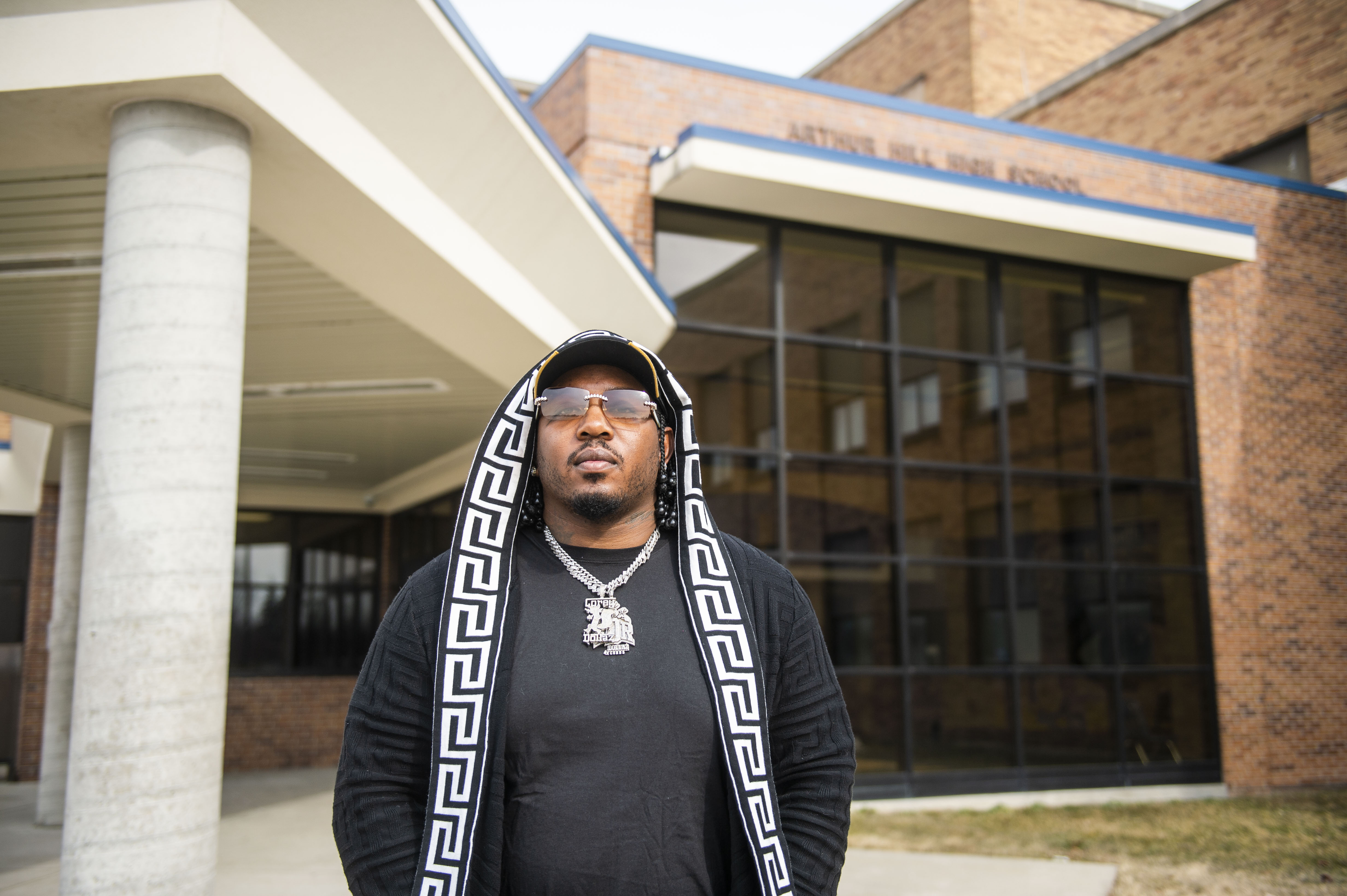 Rapper Corey "Corey Dollaz" Davis gives back to Arthur Hill High School ...