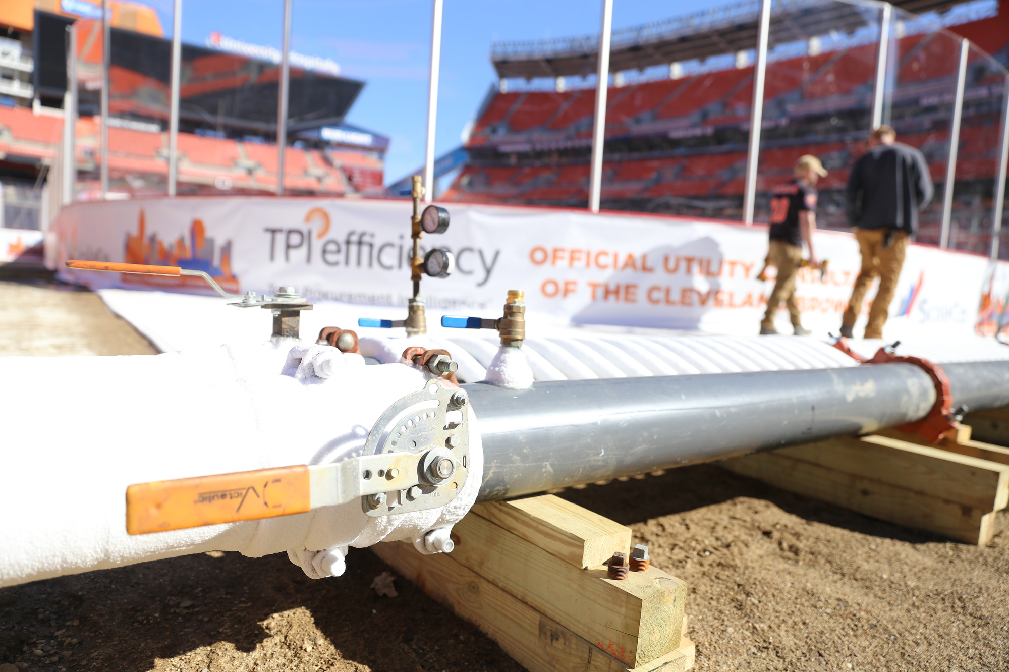 Ice rink being installed in FirstEnergy Stadium for upcoming events ...