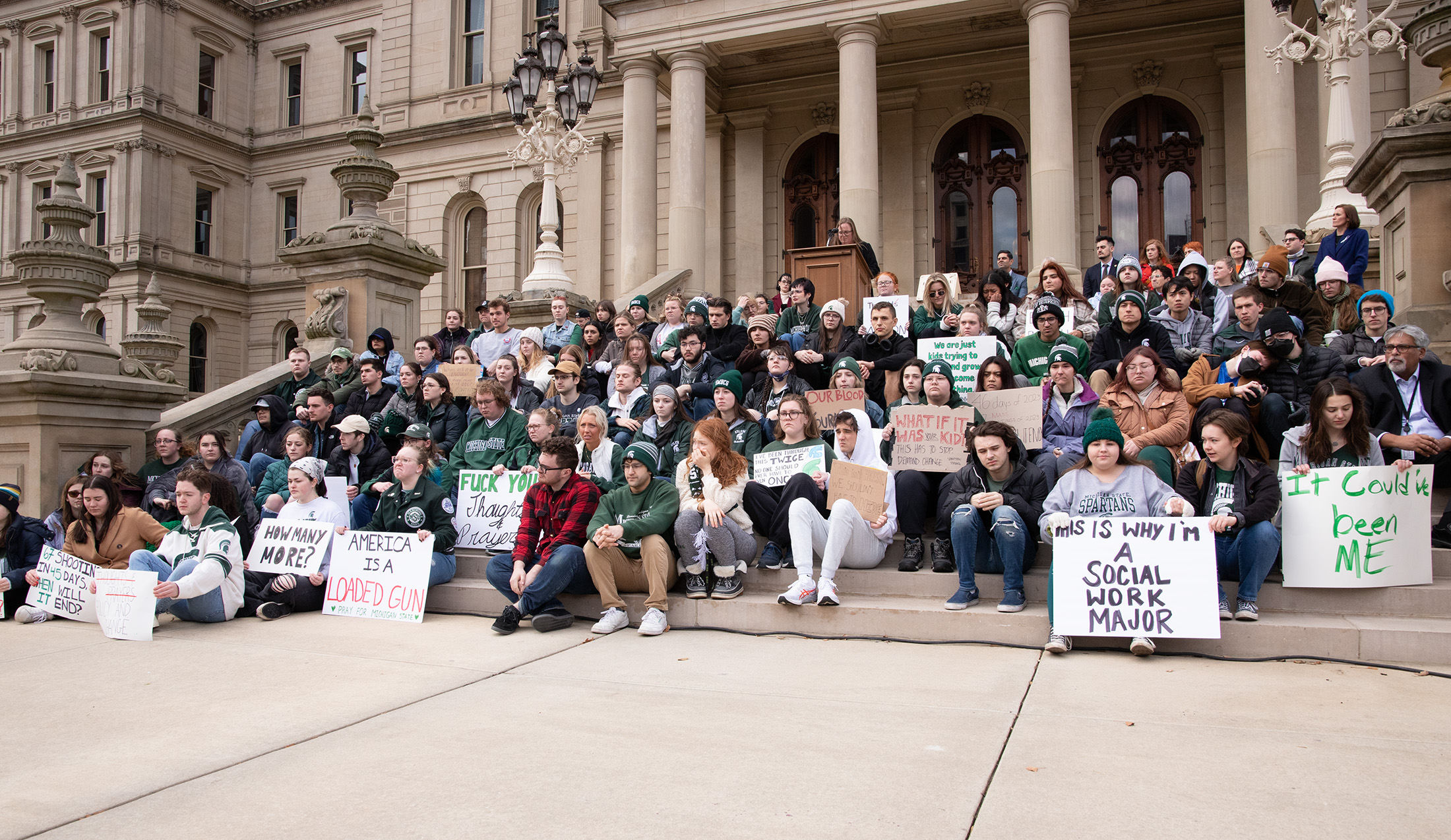 Michigan State students protest gun violence at state capitol - mlive.com