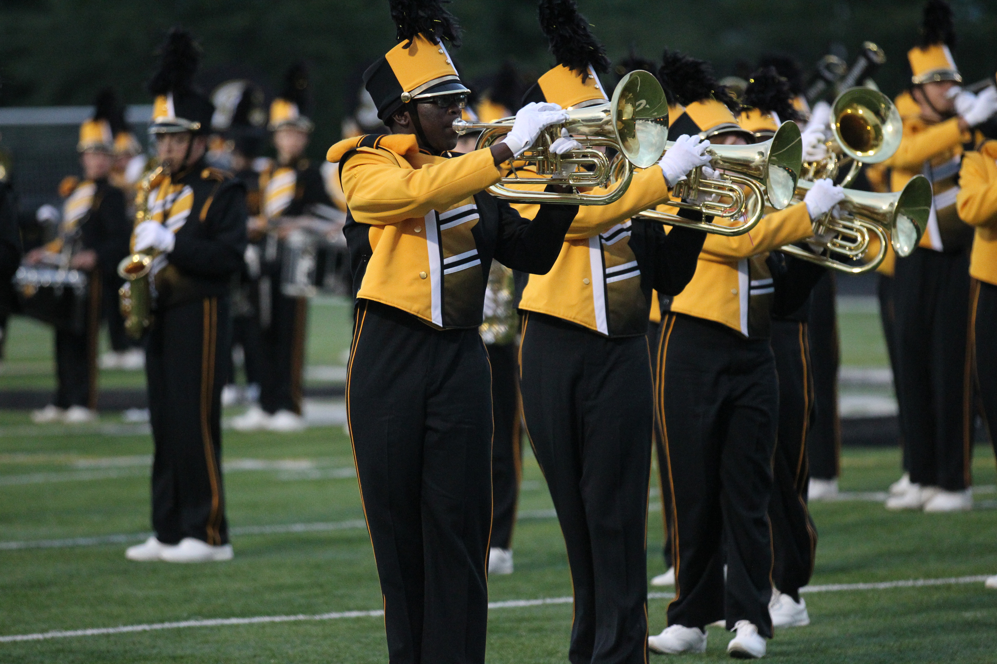 Painesville Riverside High School marching band at Aurora High School ...