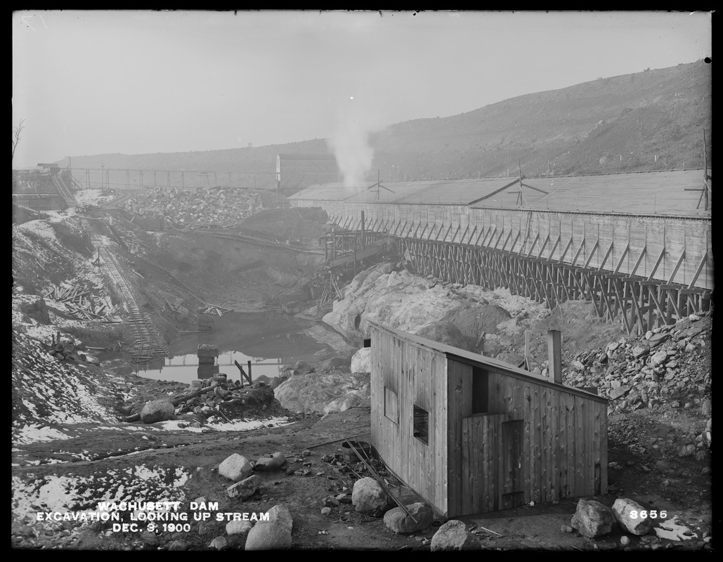 Historic photos of the construction of the Wachusett Dam in Clinton ...