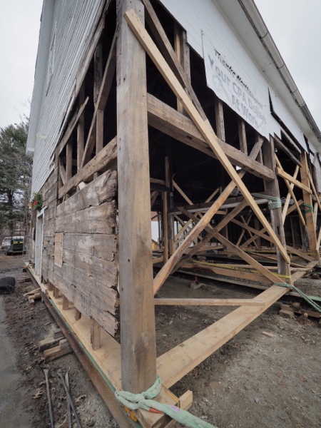 Volunteers pull a 1805 Northampton barn back to its Foundation ...