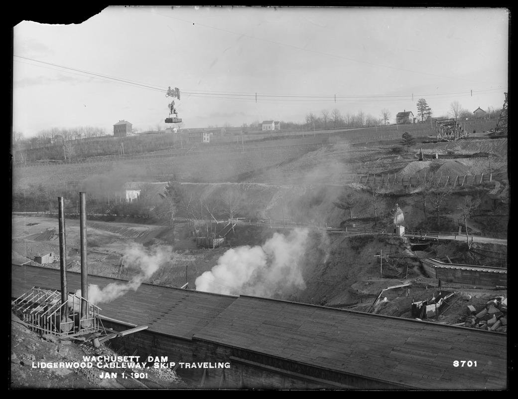 Historic photos of the construction of the Wachusett Dam in Clinton ...