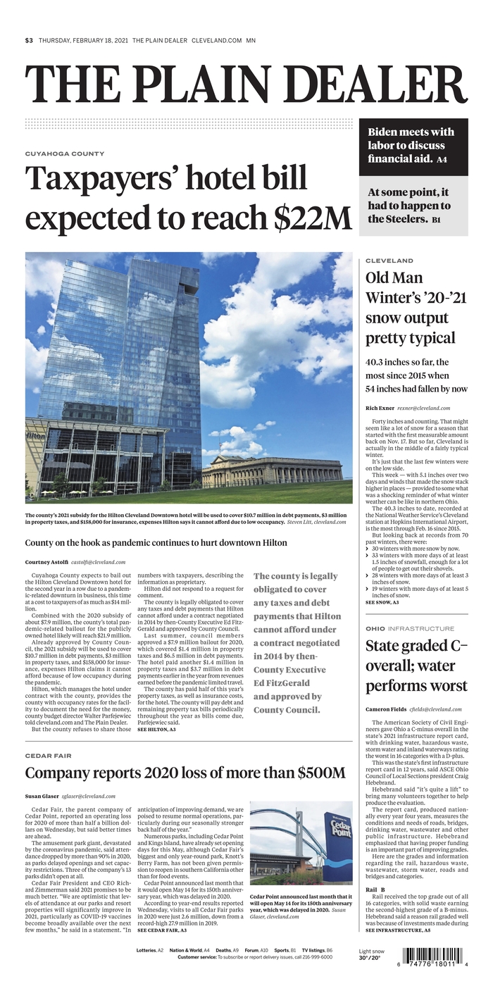 2021 Plain Dealer front page images: Part 1 - cleveland.com
