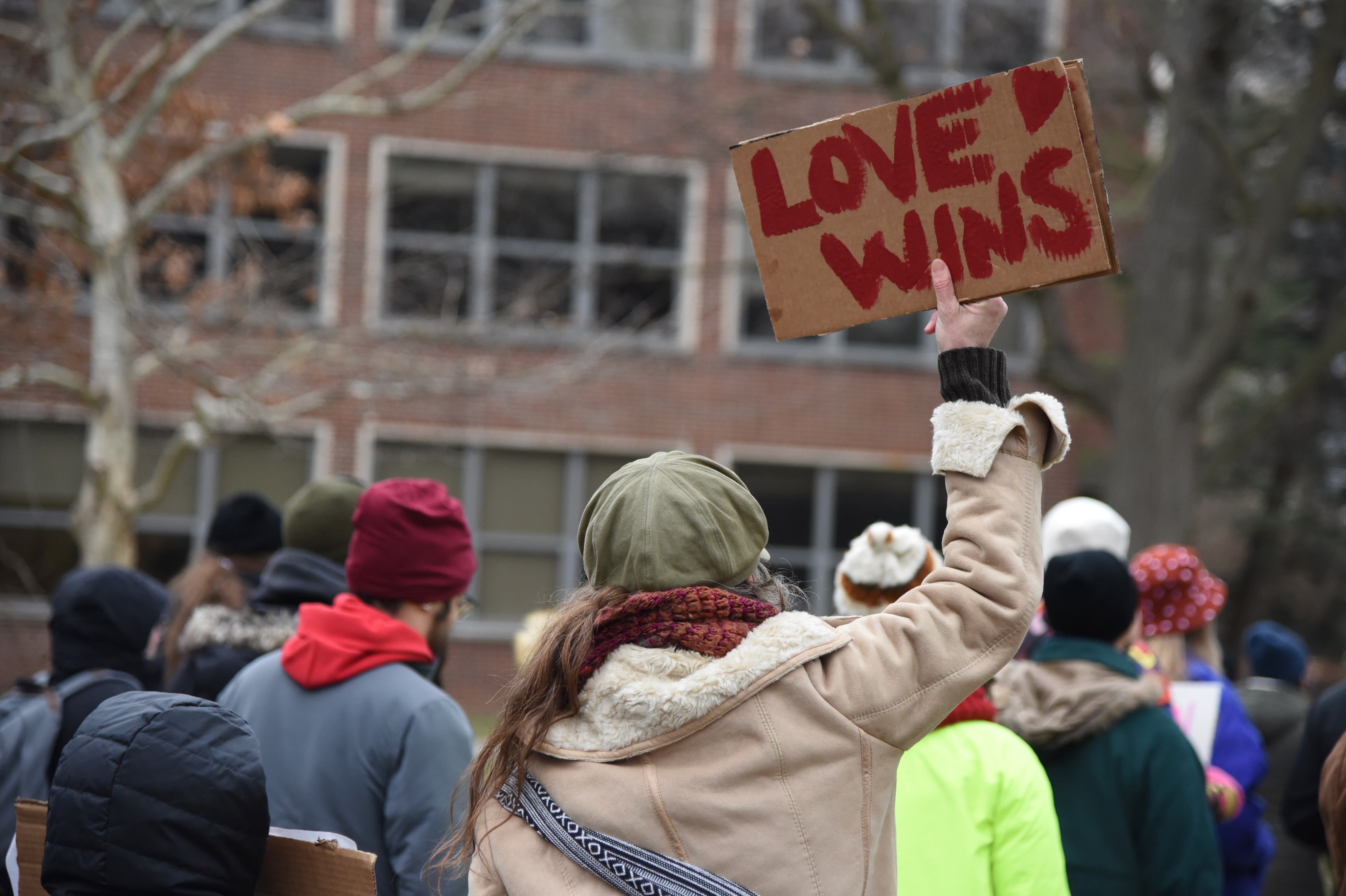 Anti-racism demonstration on Martin Luther King Jr. Day in downtown Ann ...
