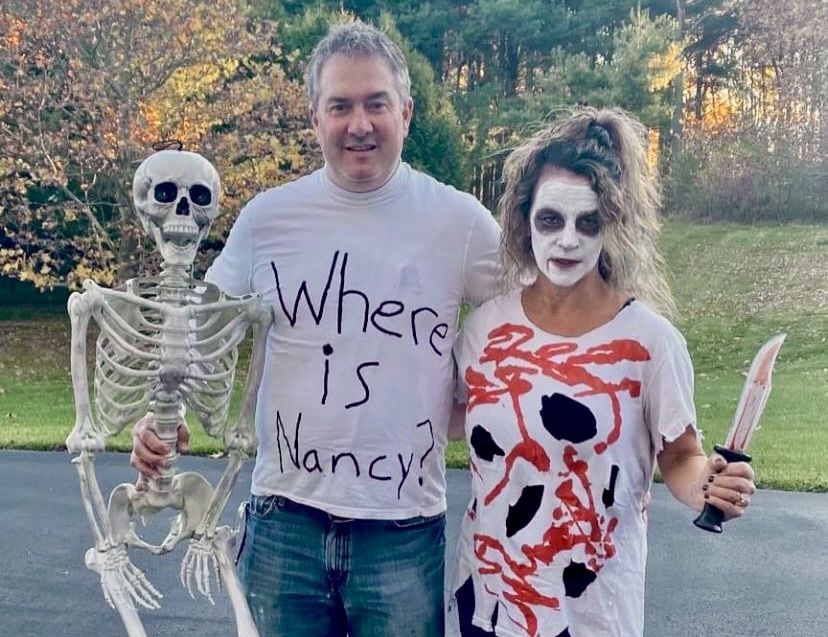 Man in ‘Where is Nancy?’ T-shirt, posing with skeleton, is N.J. school ...
