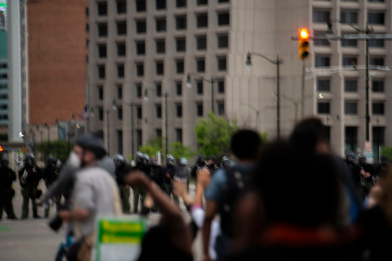 Peaceful Protest ends in tense scene - mlive.com