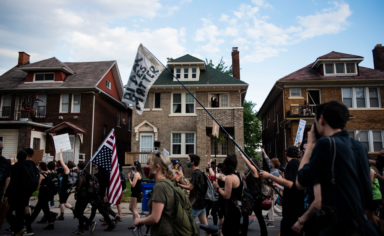 Detroit protesters march to site where 1967 riot began in eighth day of ...