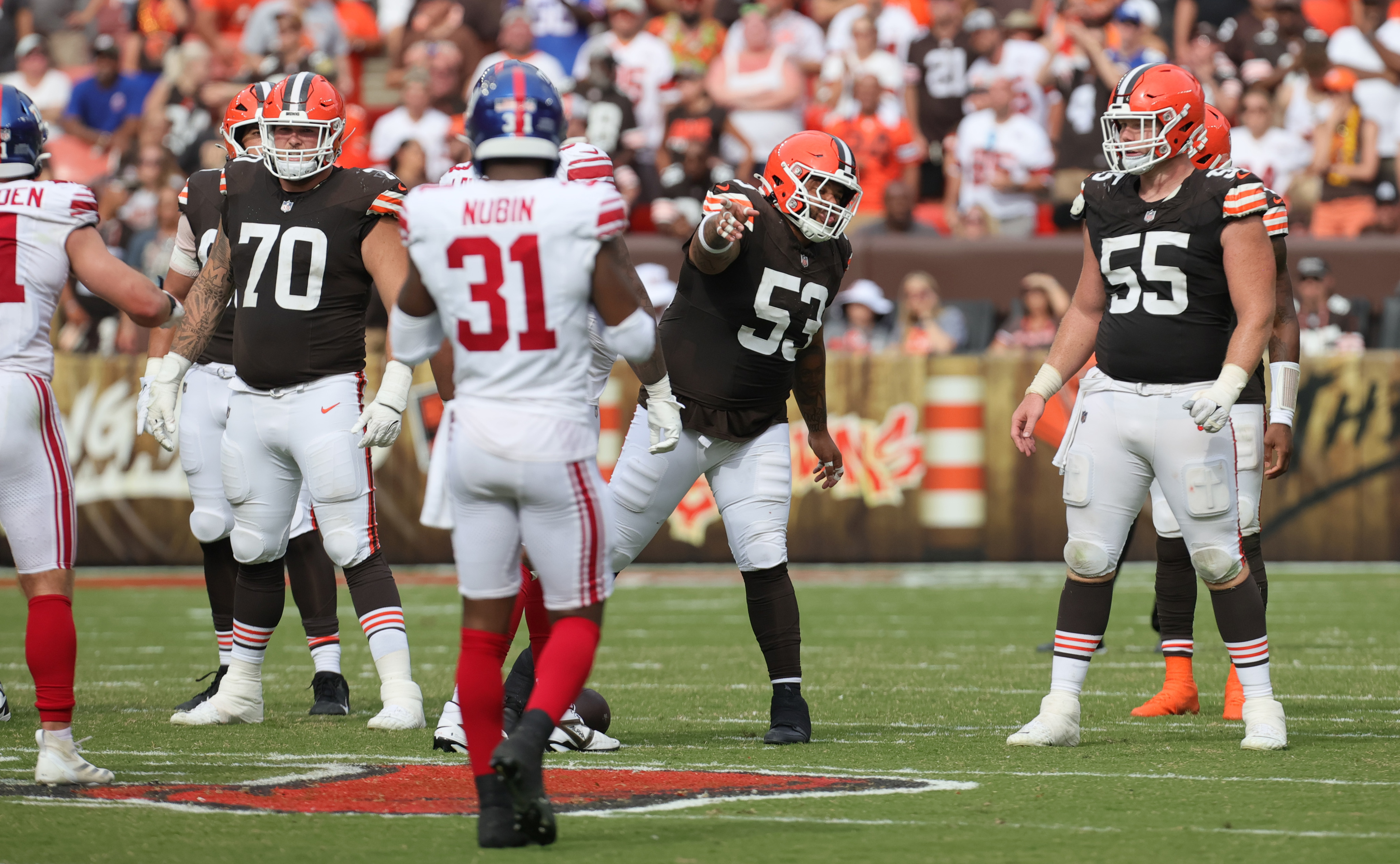 Cleveland Browns depleted offensive line vs. New York Giants, September ...