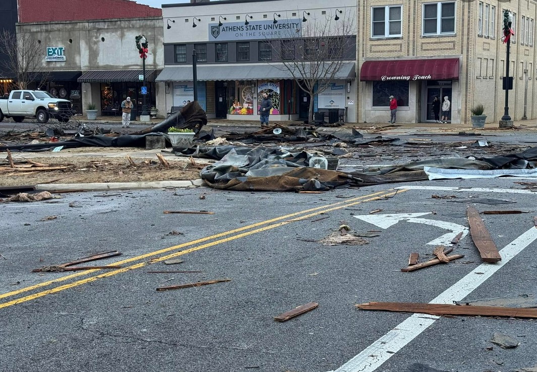 Storm damage in downtown Athens - al.com