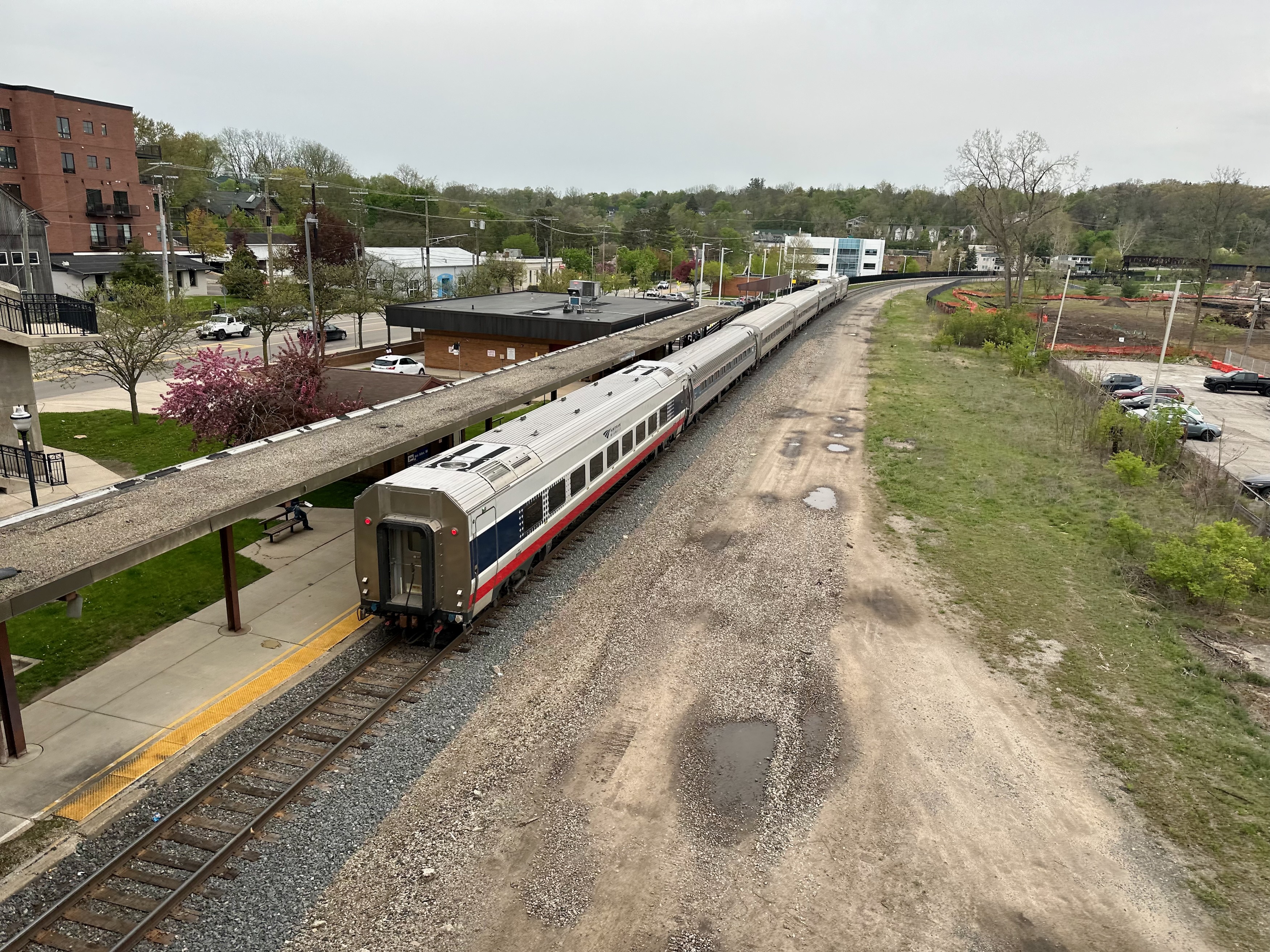 Wolverine Train stops at Ann Arbor's Amtrak station on Depot Street ...