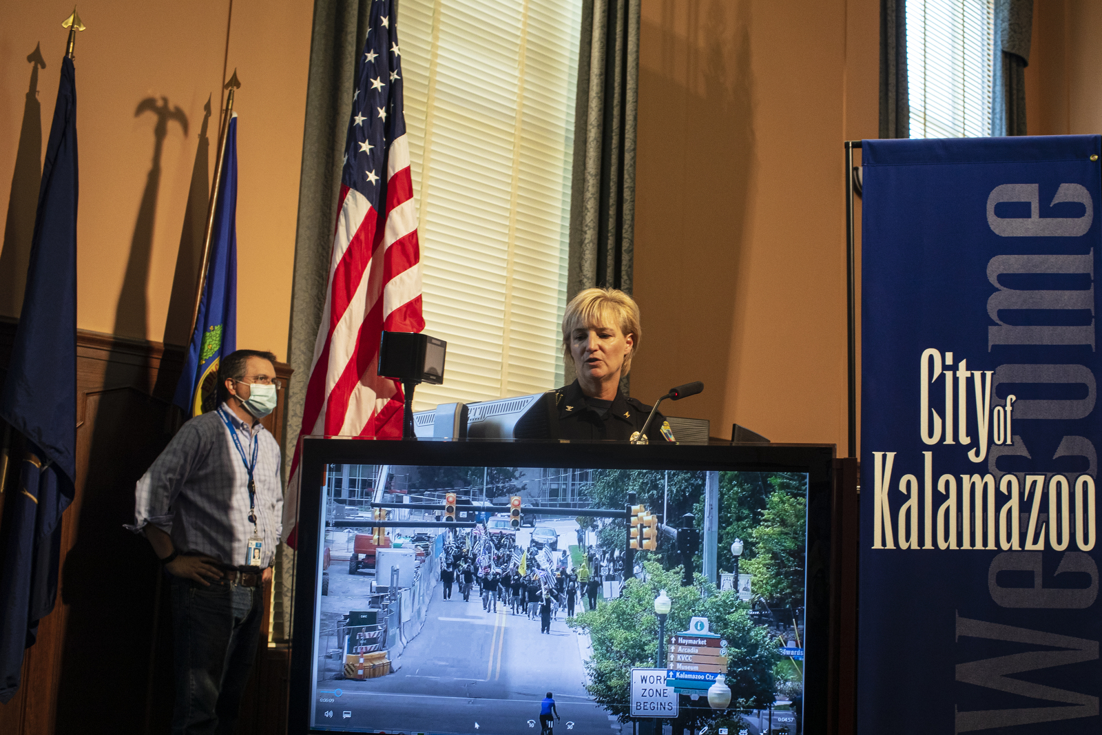 Kalamazoo city officials hold press conference after Proud Boys and ...