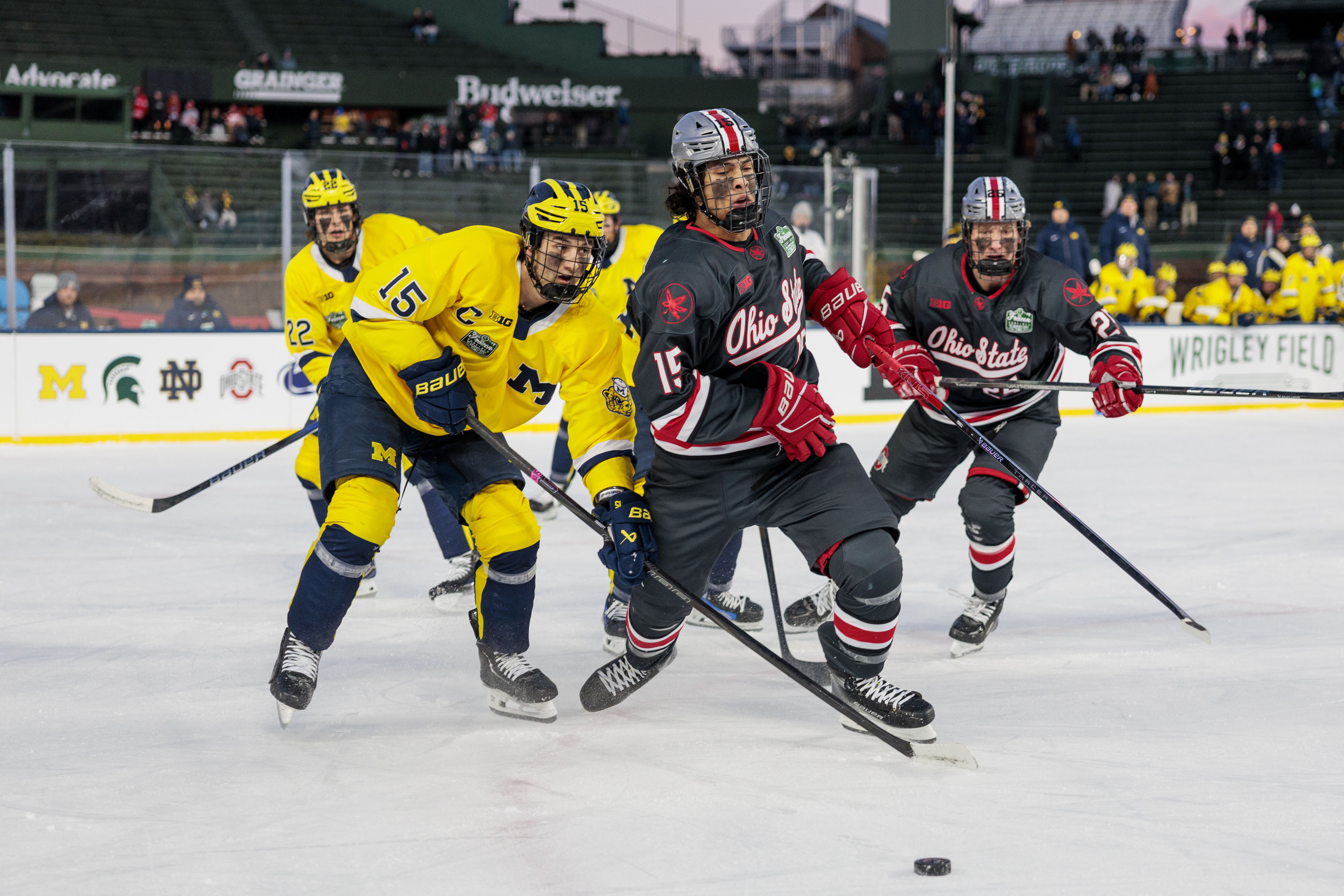 Frozen Confines ice hockey at Wrigley Field: Michigan vs. Ohio State ...
