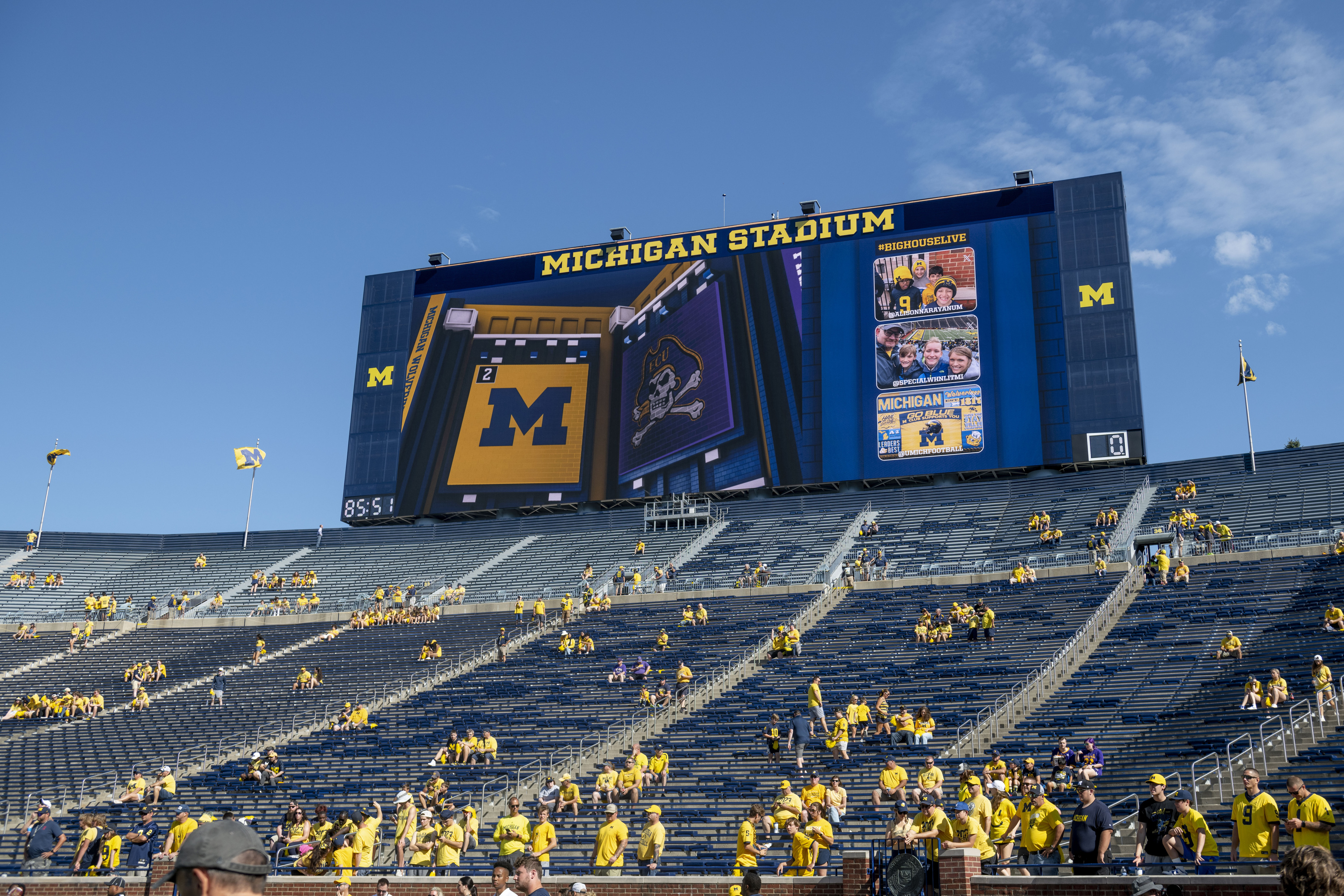 New scoreboards and LED lighting illuminate first Michigan home game of ...