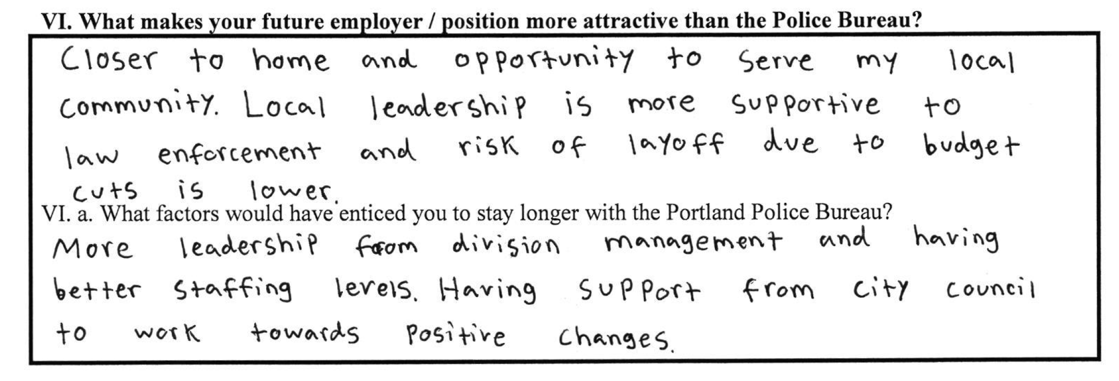 Portland police exit interview statements - oregonlive.com