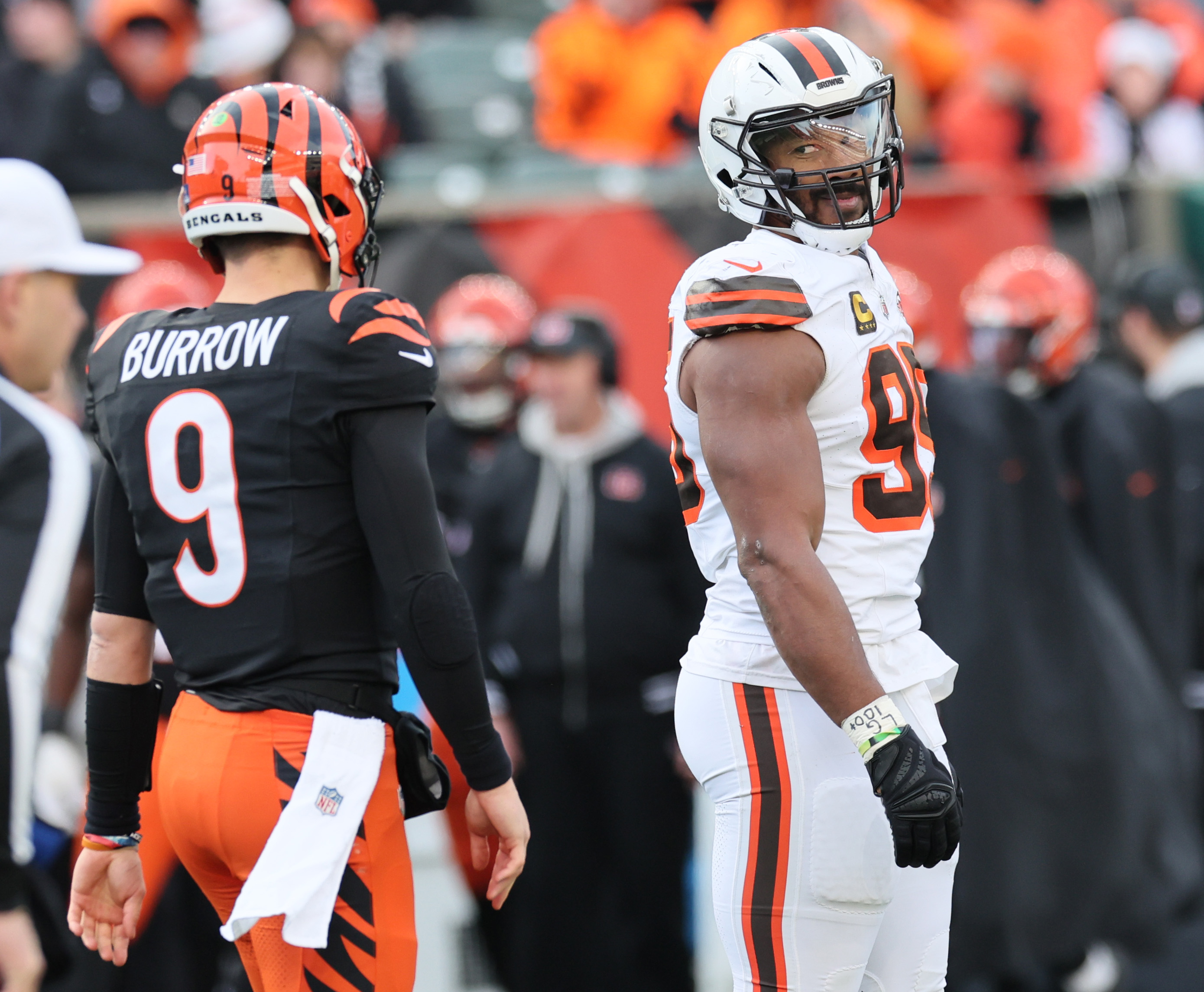 Cleveland Browns defensive end Myles Garrett vs. the Cincinnati Bengals ...