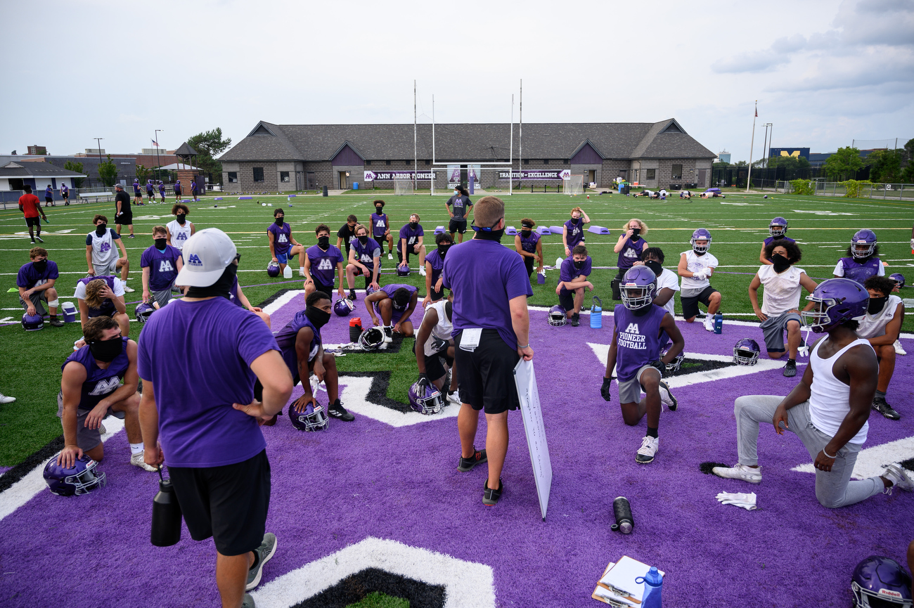 Ann Arbor Pioneer Football Practice 2020 - mlive.com