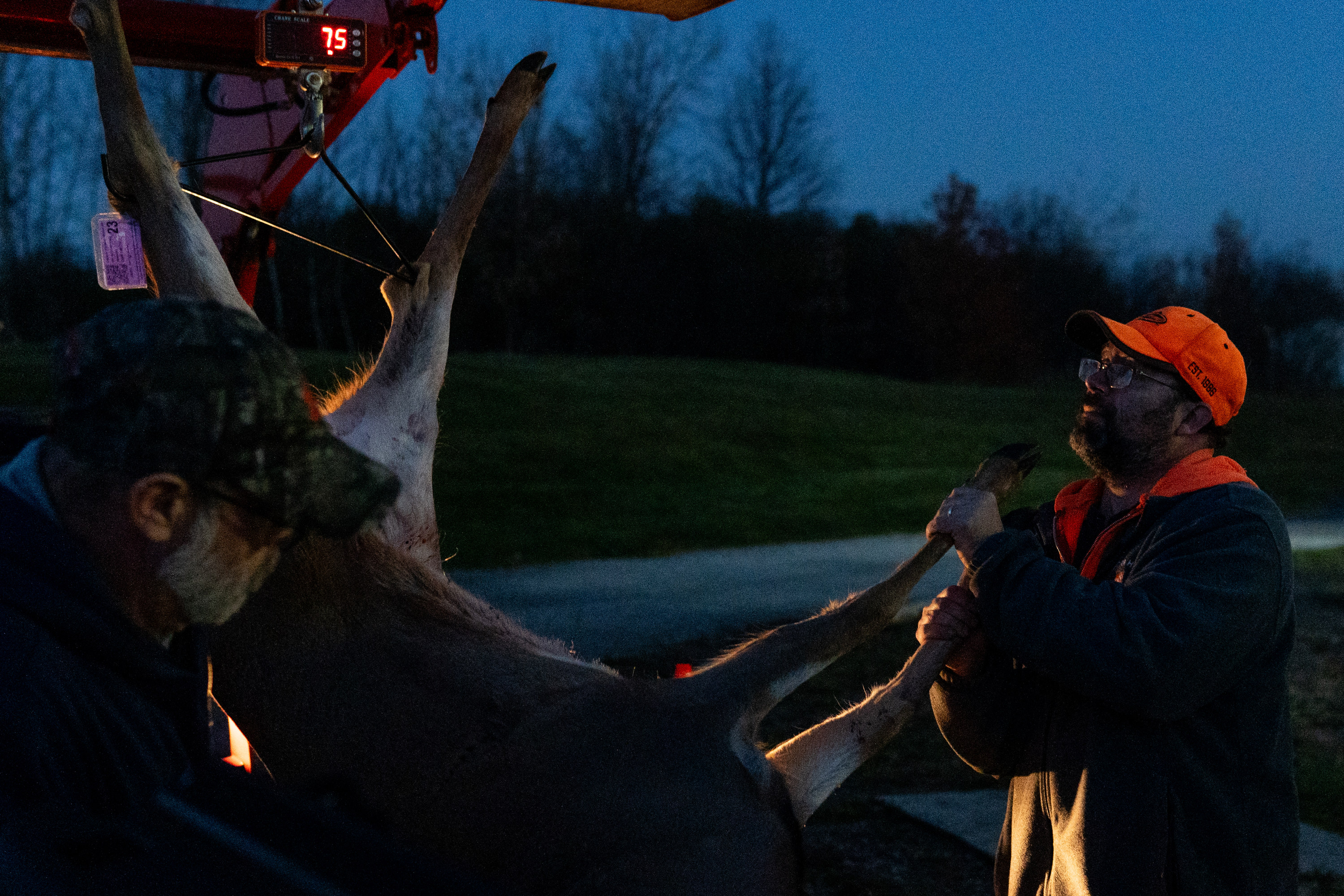 Hunters make their way to the buck poles on opening day - mlive.com