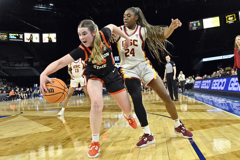 Oregon State vs. USC at Pac-12 women's basketball tournament ...