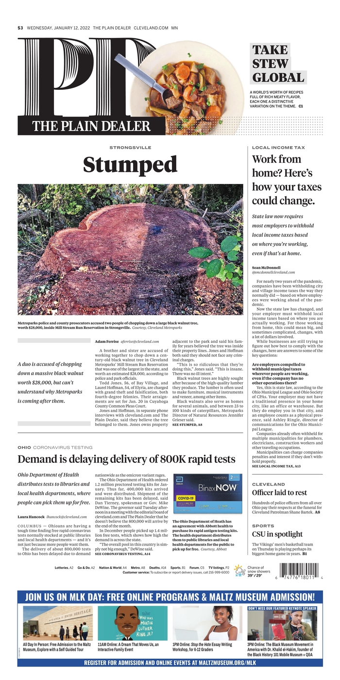 2022 Plain Dealer front page images - cleveland.com