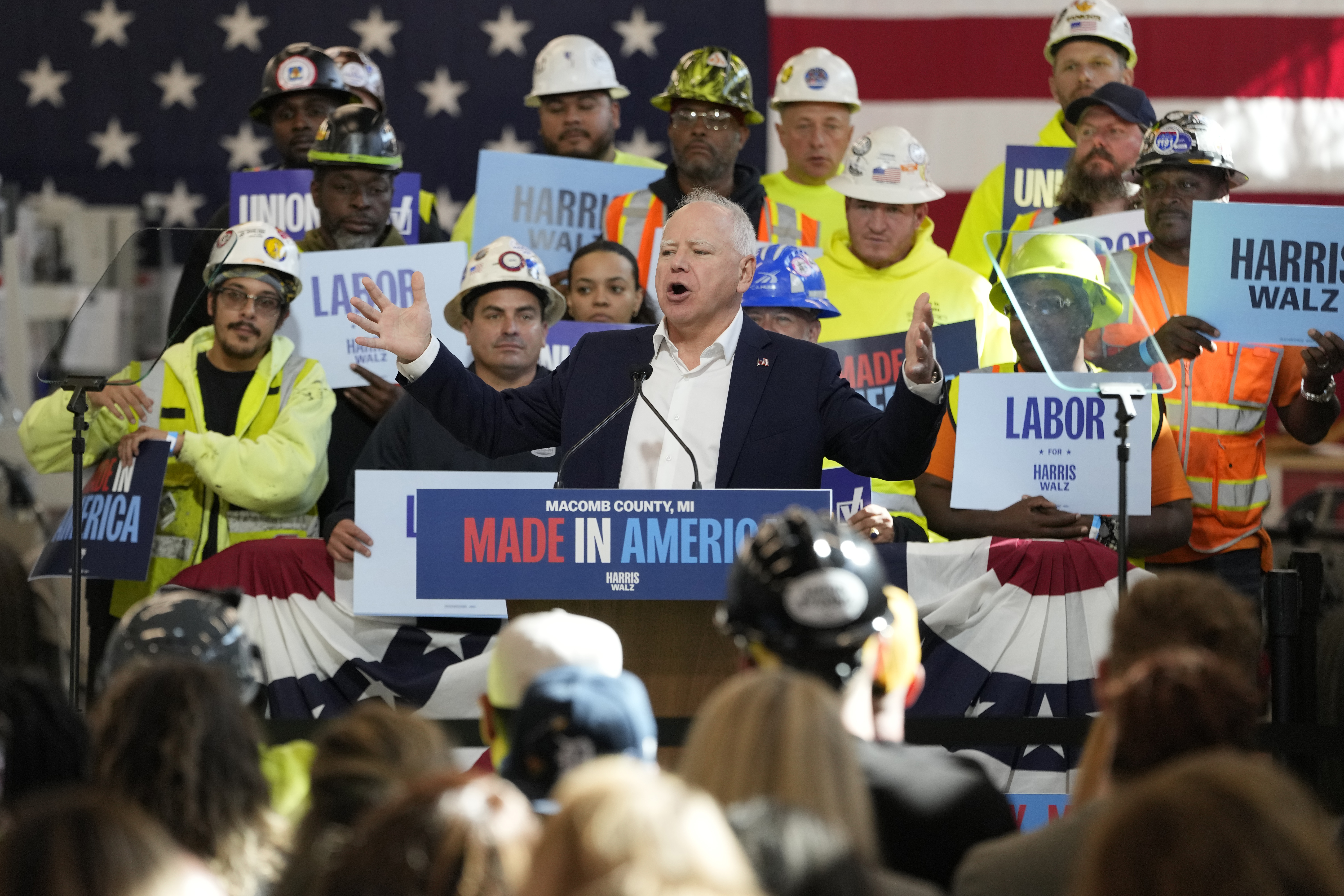 Democratic vice presidential nominee Minnesota Gov. Tim Walz speaks in ...
