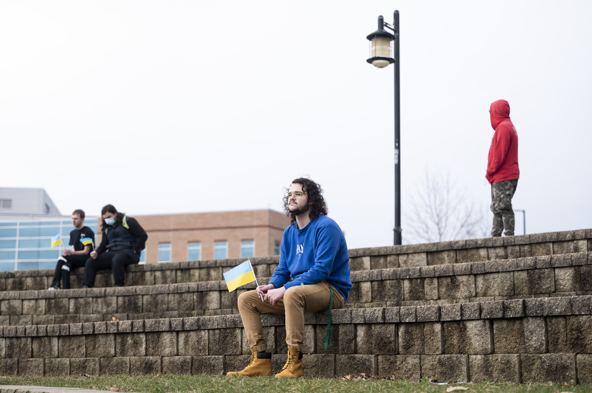 Students lead rally to support Ukraine at EMU - mlive.com