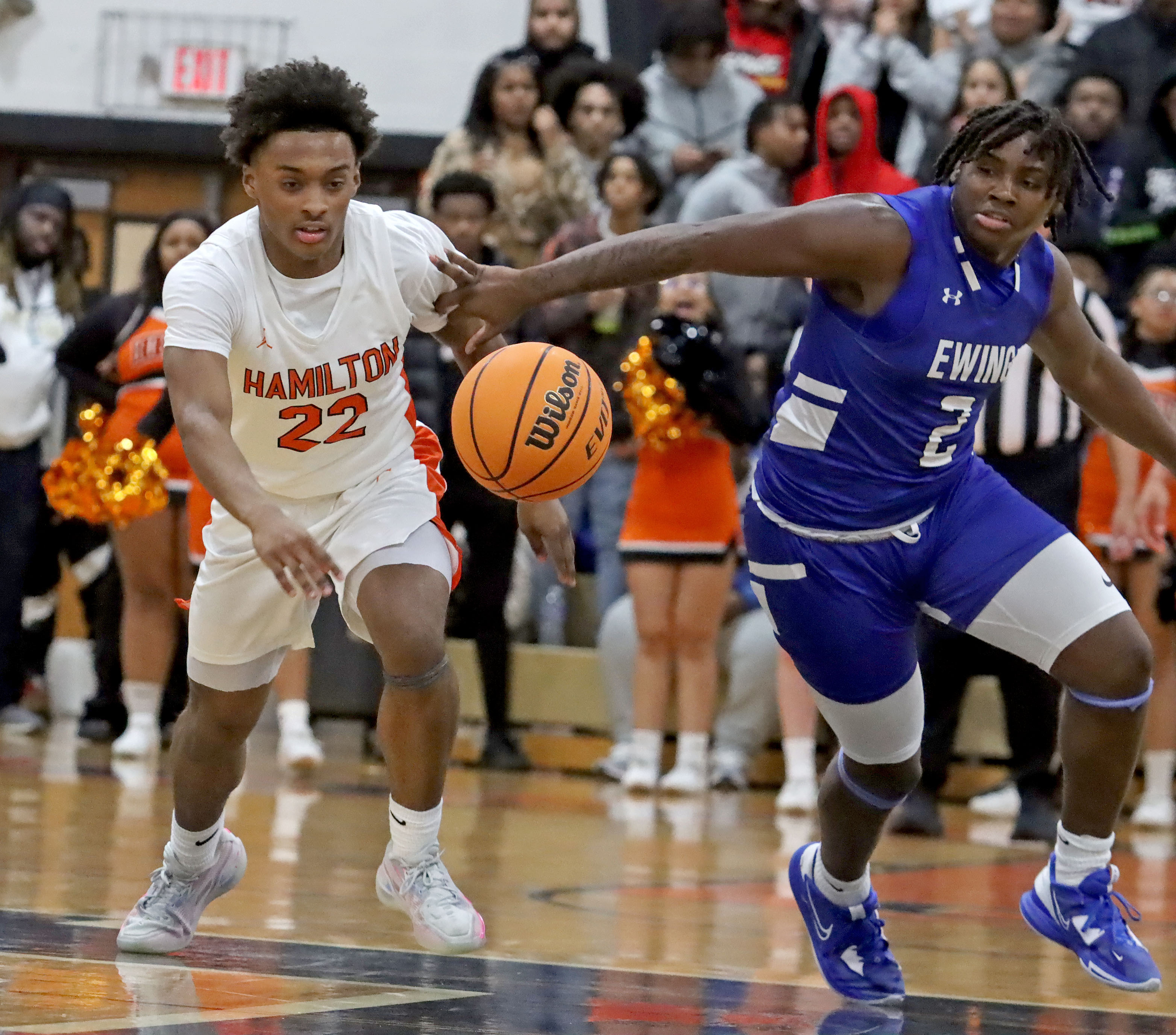 High school boys basketball, Ewing at Hamilton West, held at Hamilton ...