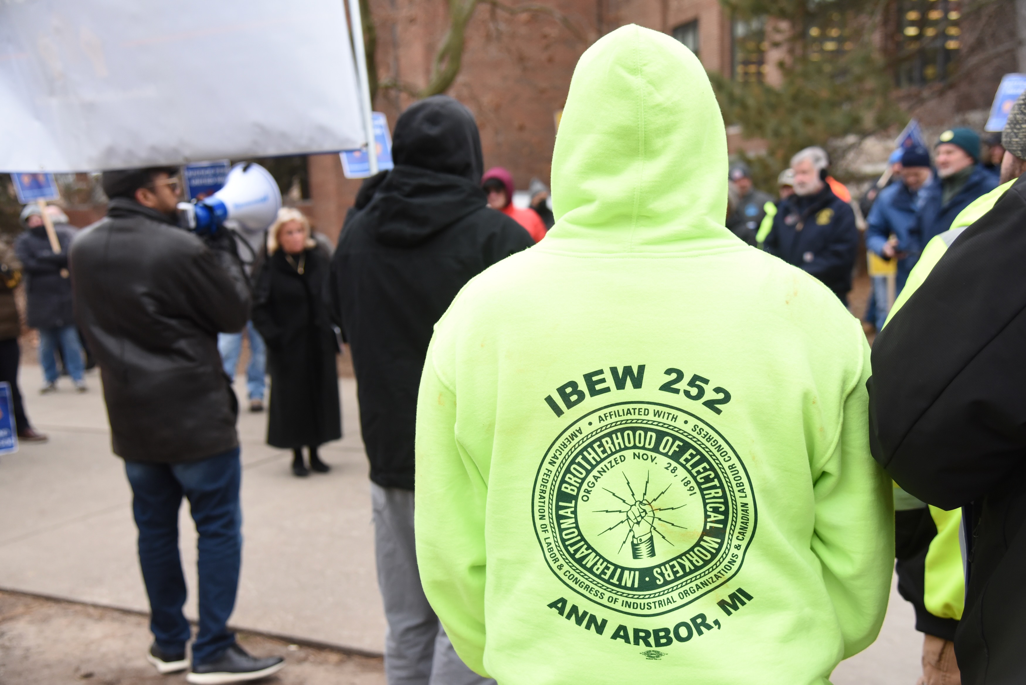 Anti-racism demonstration on Martin Luther King Jr. Day in downtown Ann ...