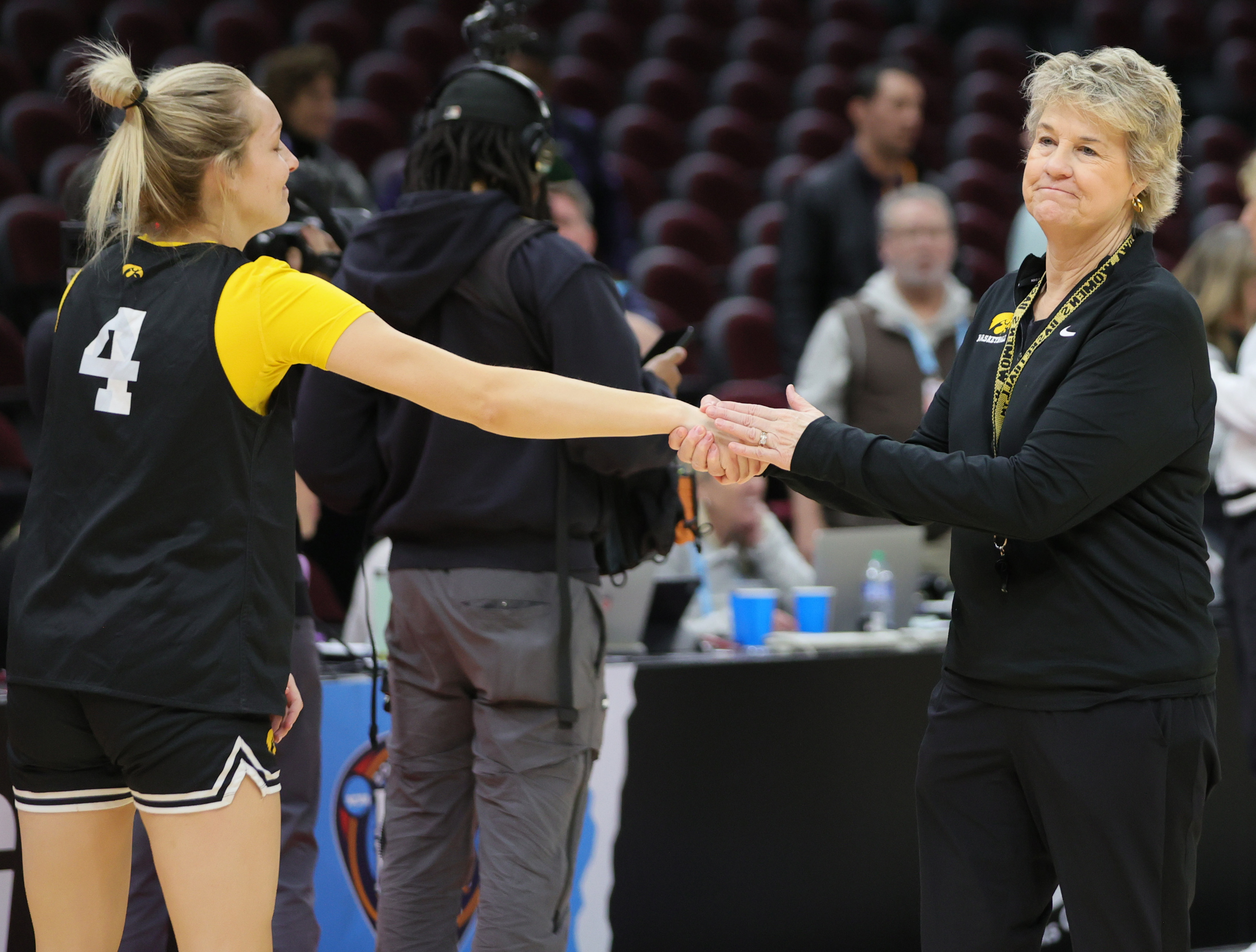 Iowa Hawkeyes Final Four practice at Rocket Mortgage FieldHouse, April ...