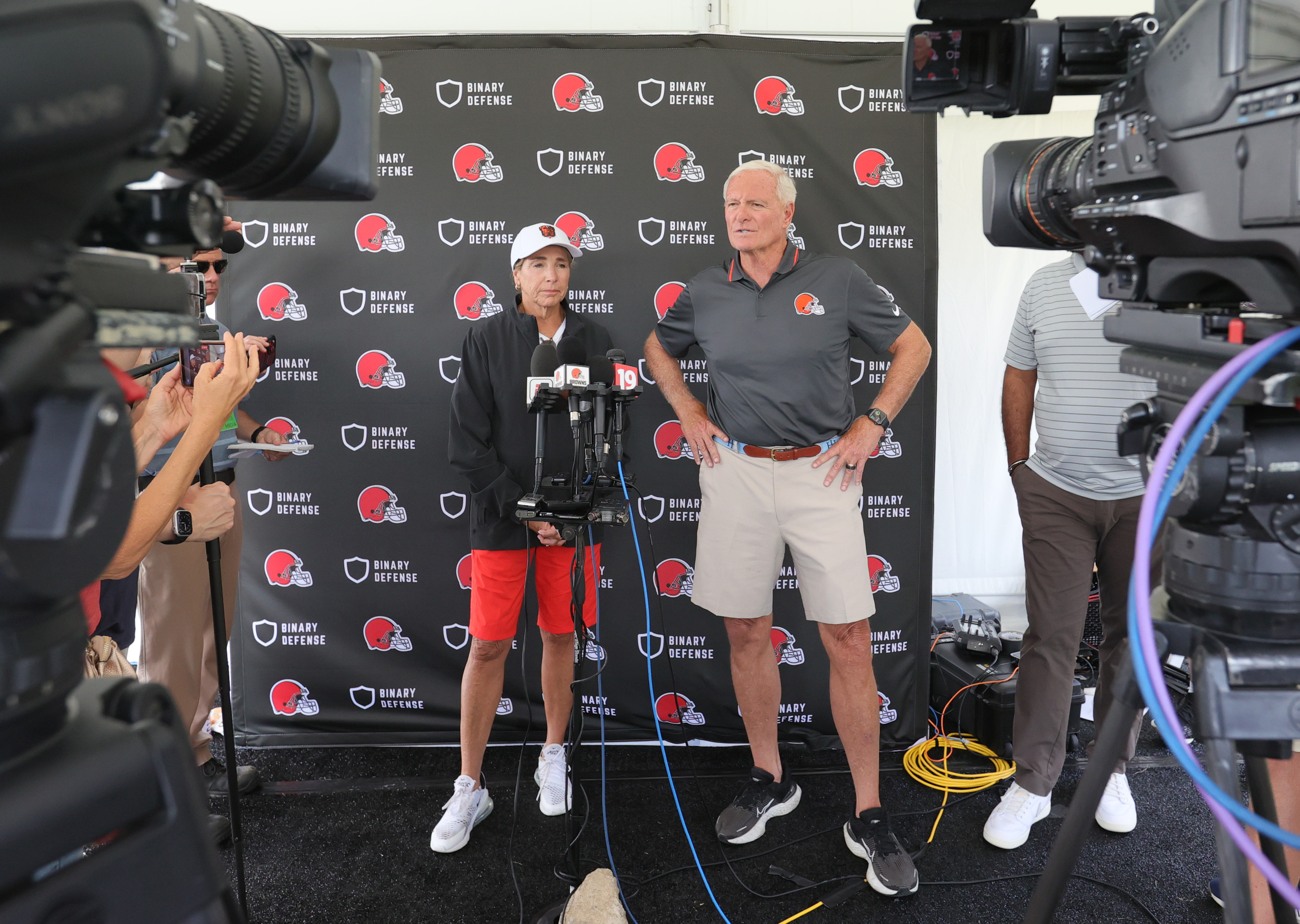Jimmy and Dee Haslam hold annual training camp press conference, July ...