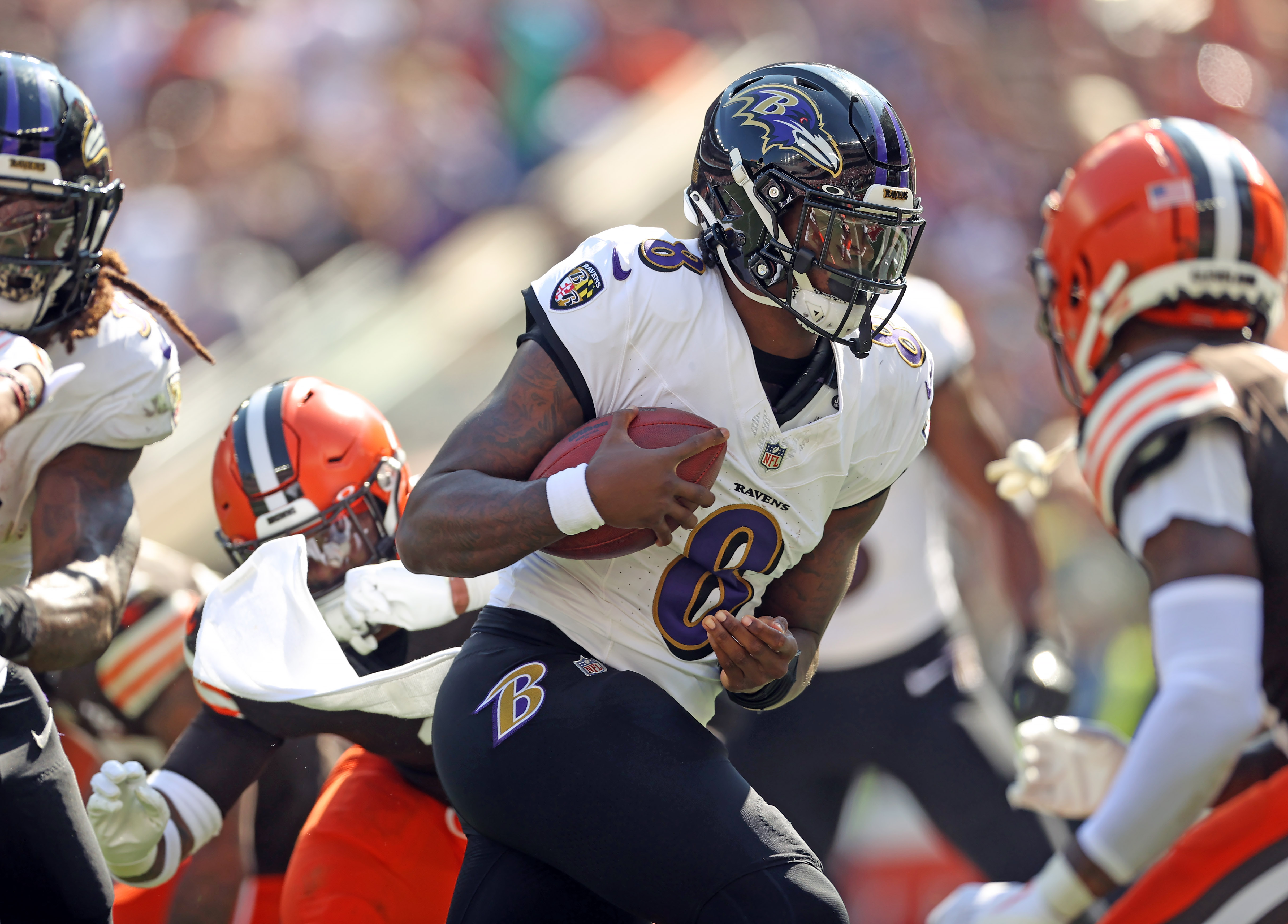 Baltimore Ravens quarterback Lamar Jackson vs. Cleveland Browns ...