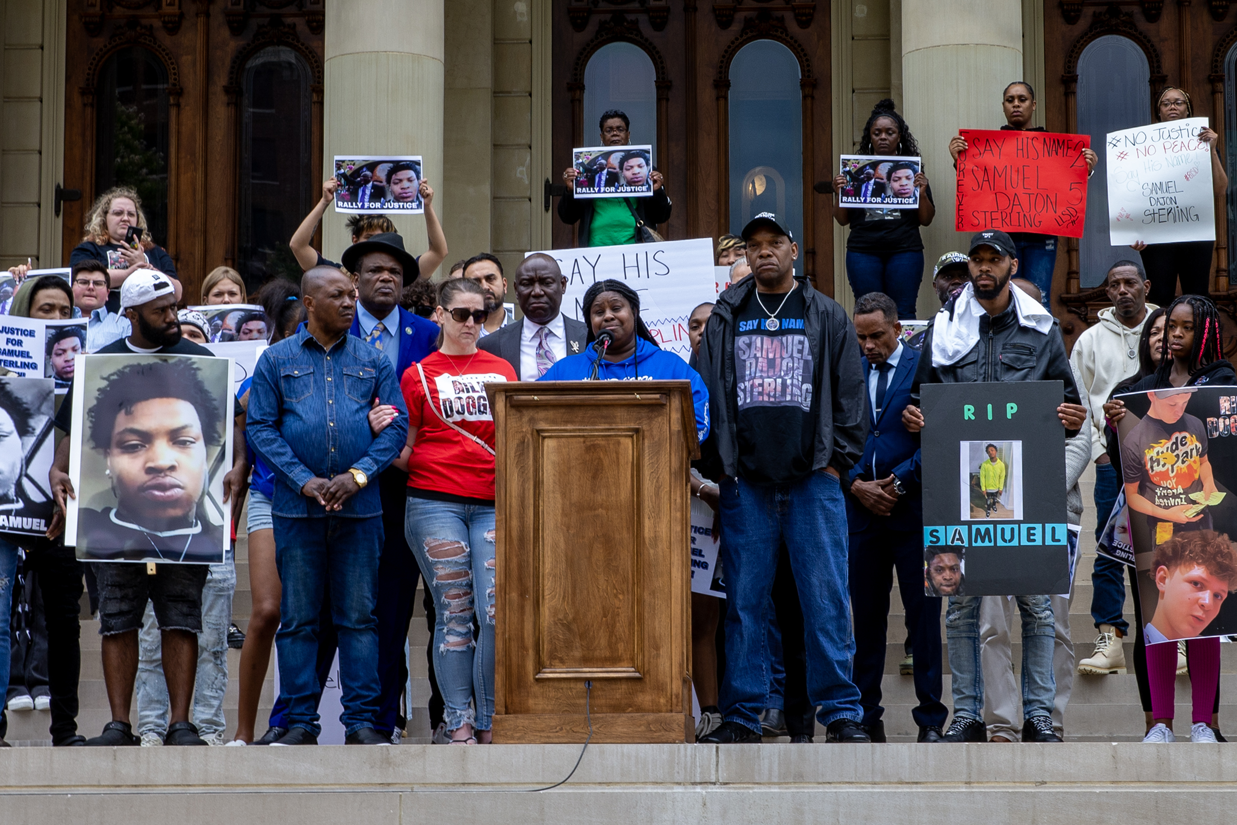 Rally for Samuel Sterling who was killed by state police trooper Brian ...