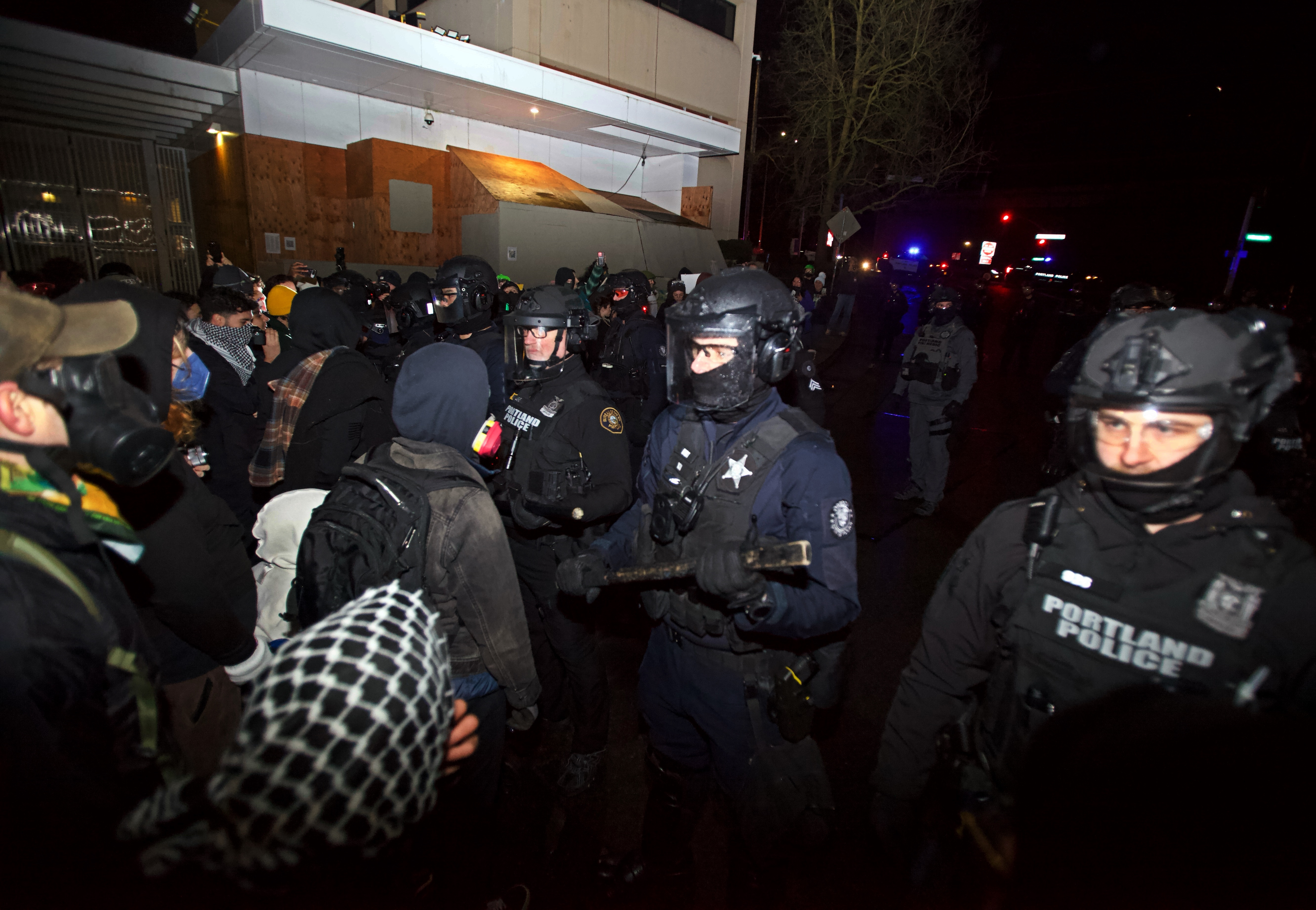 Portland Protest at ICE facility after 2 shot by Border Patrol ...